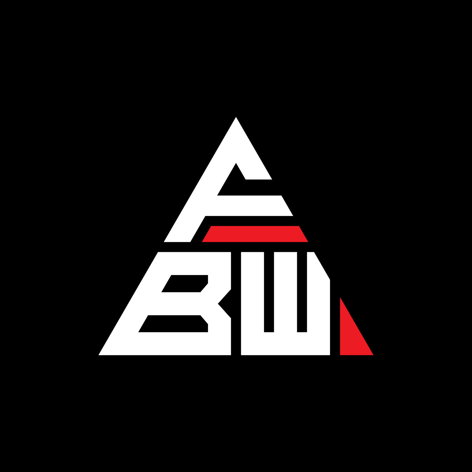 diseño de logotipo de letra de triángulo fbw con forma de triángulo. monograma de diseño de ...