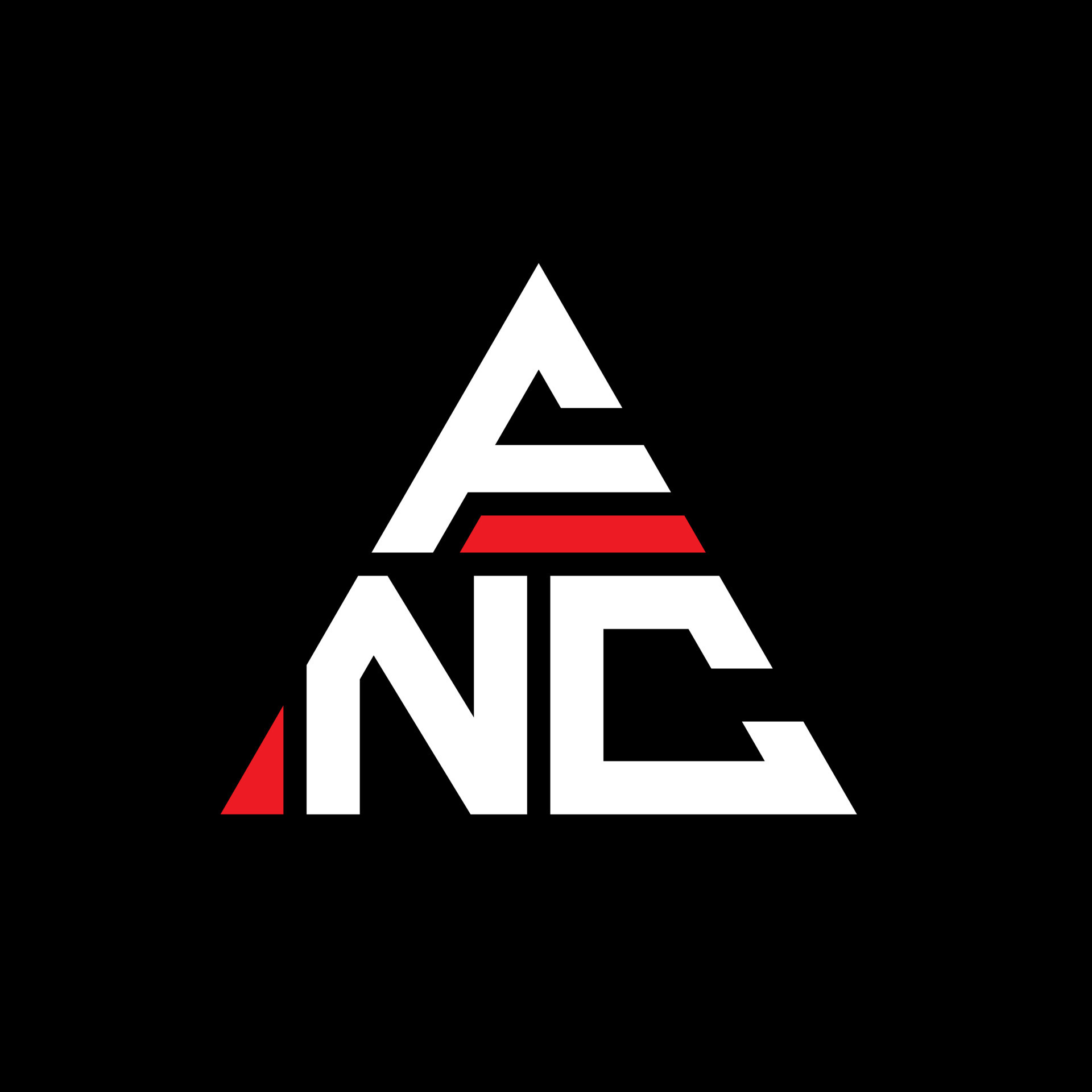 FNC triangle letter logo design with triangle shape. FNC triangle logo design monogram. FNC ...