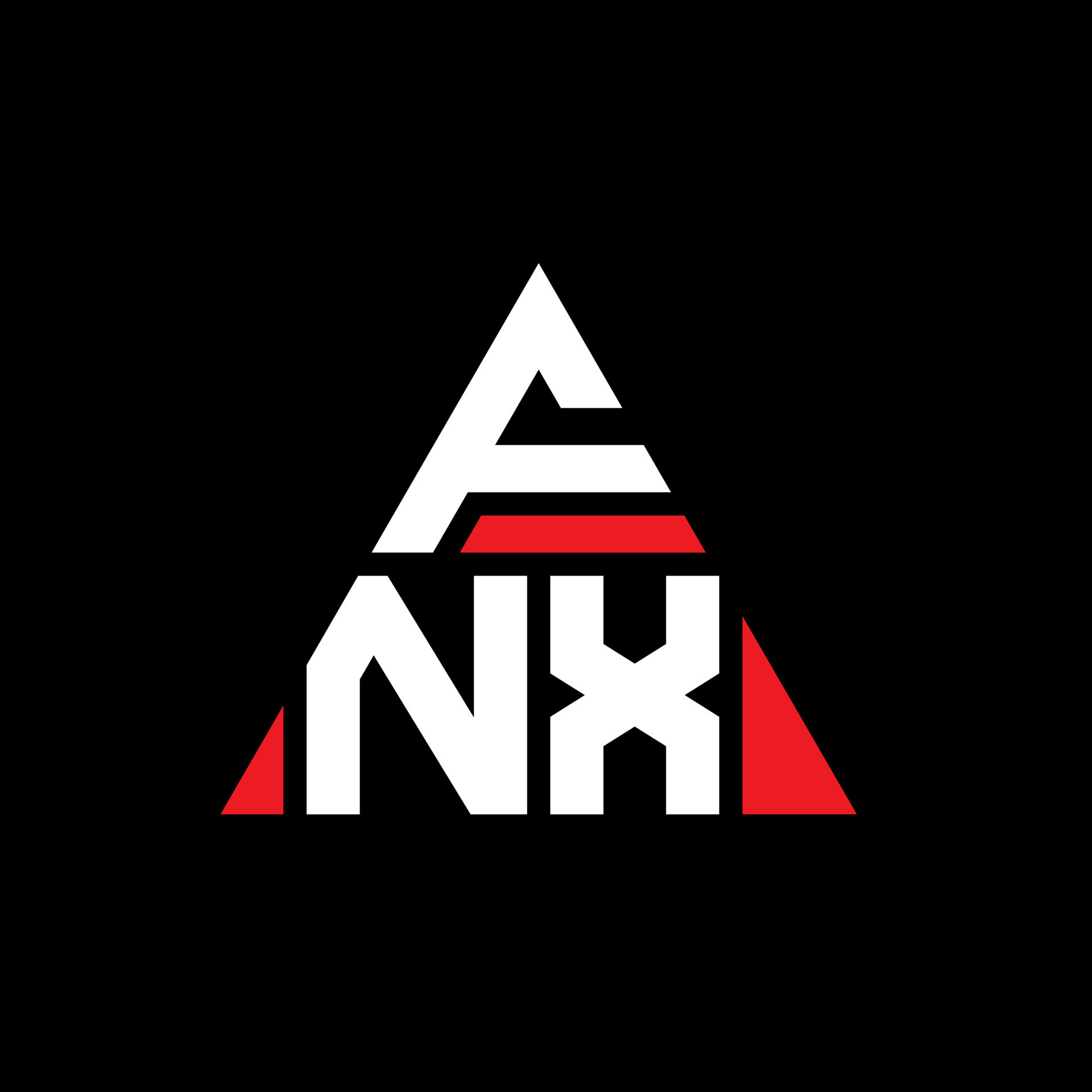 diseño de logotipo de letra triangular fnx con forma de triángulo. monograma de diseño del ...