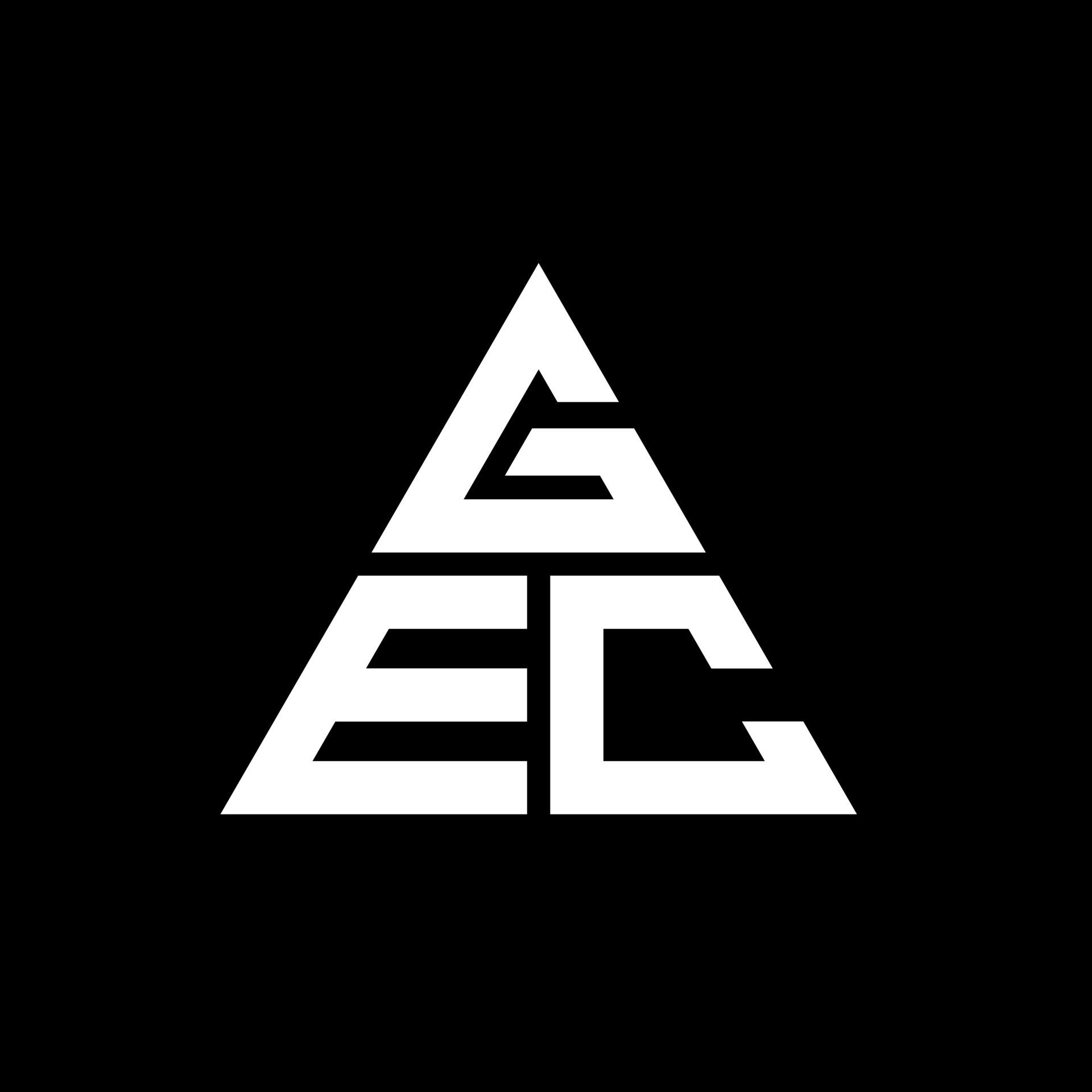 GEC triangle letter logo design with triangle shape. GEC triangle logo design monogram. GEC ...