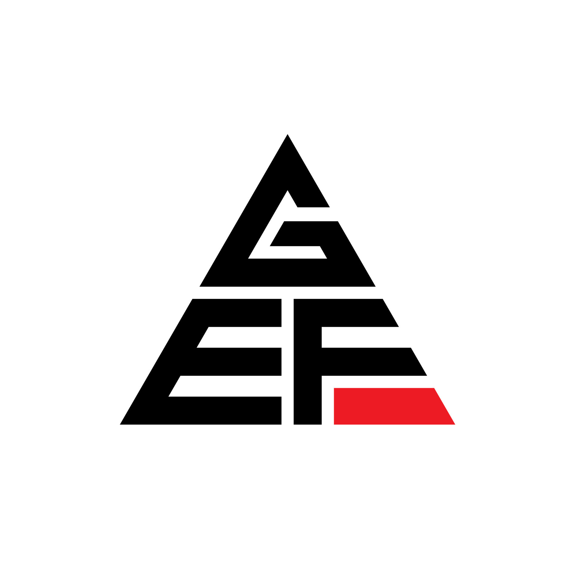 diseño de logotipo de letra de triángulo gef con forma de triángulo ...