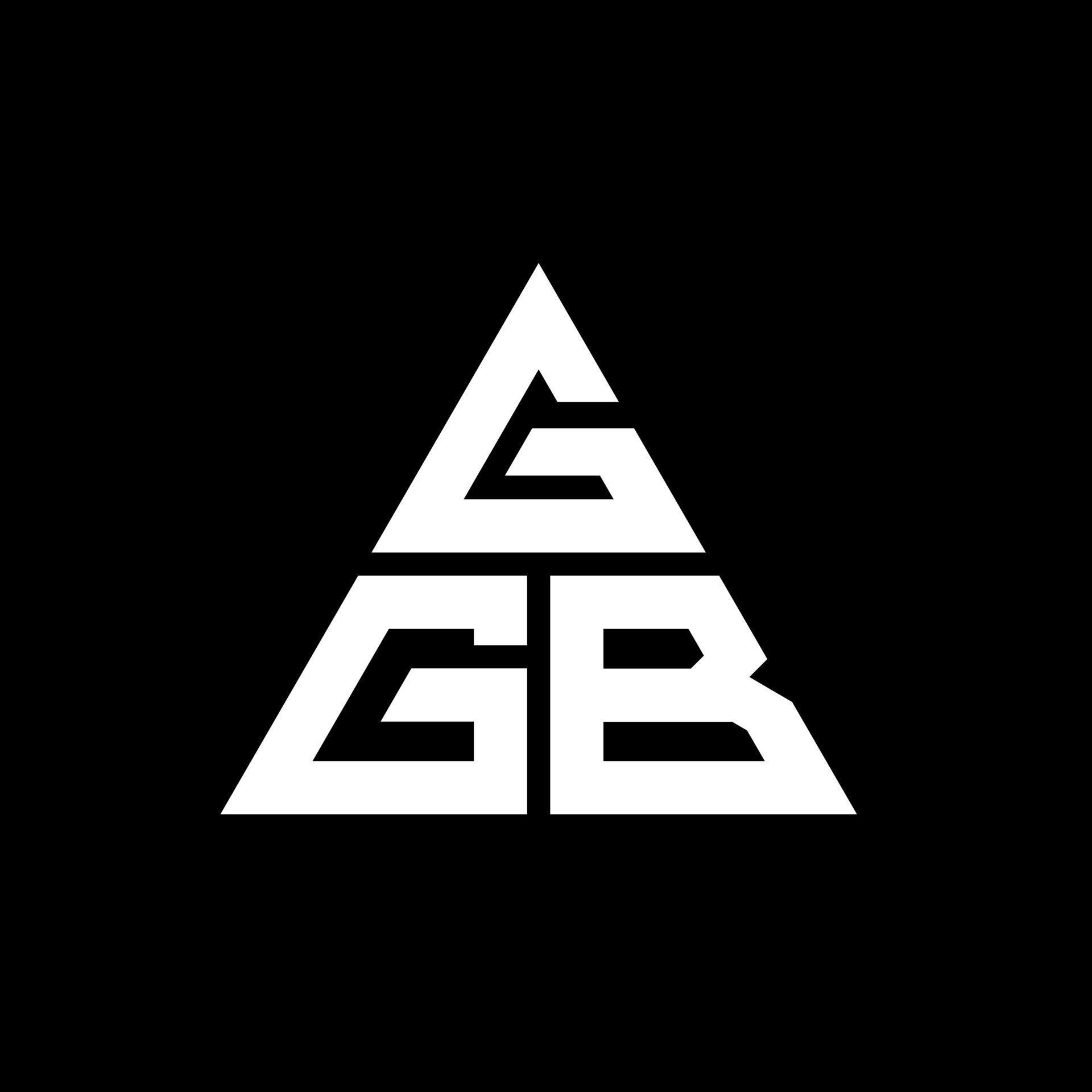 Diseño de logotipo de letra triangular ggb con forma de triángulo. monograma de diseño del ...