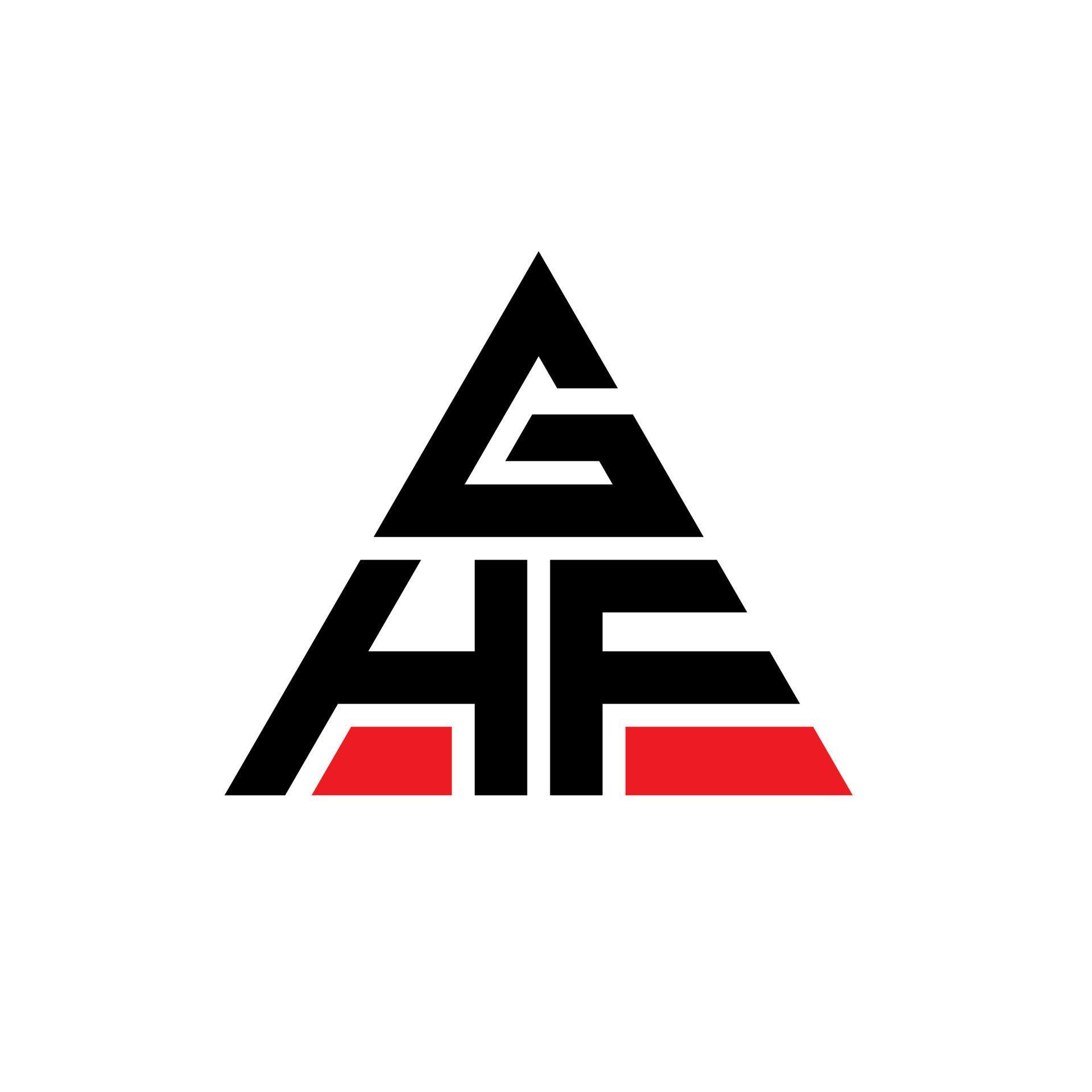 diseño de logotipo de letra triangular ghf con forma de triángulo. monograma de diseño del ...