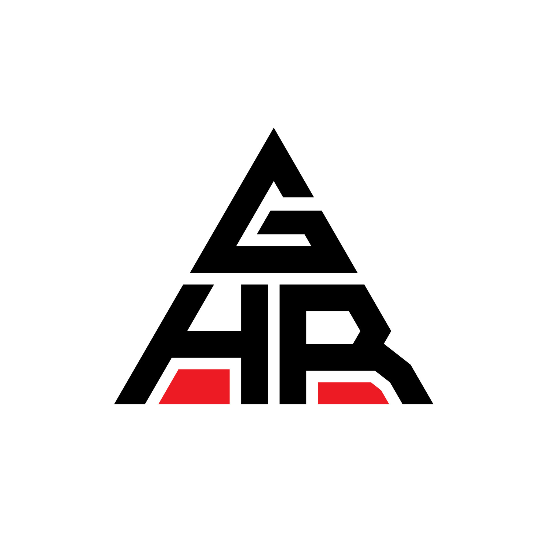 diseño de logotipo de letra de triángulo ghr con forma de triángulo. monograma de diseño del ...