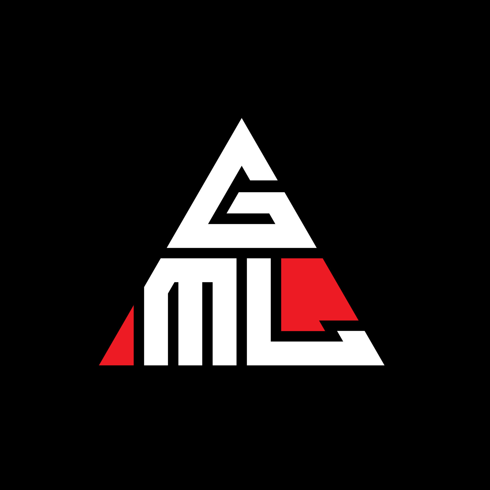 Diseño de logotipo de letra triangular gml con forma de triángulo. monograma de diseño de ...
