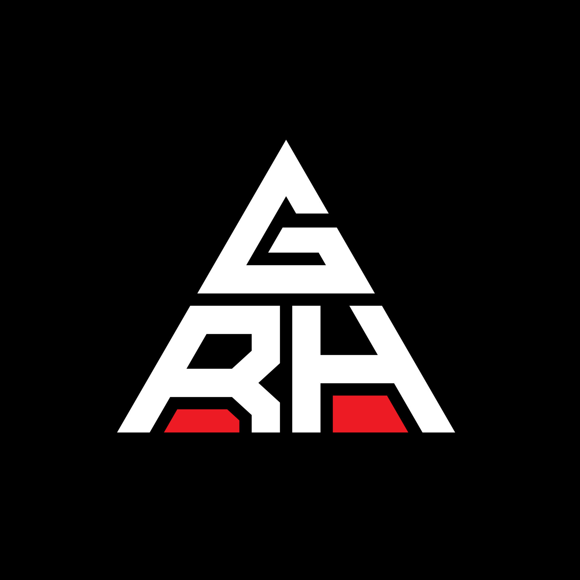 diseño de logotipo de letra de triángulo grh con forma de triángulo. monograma de diseño de ...