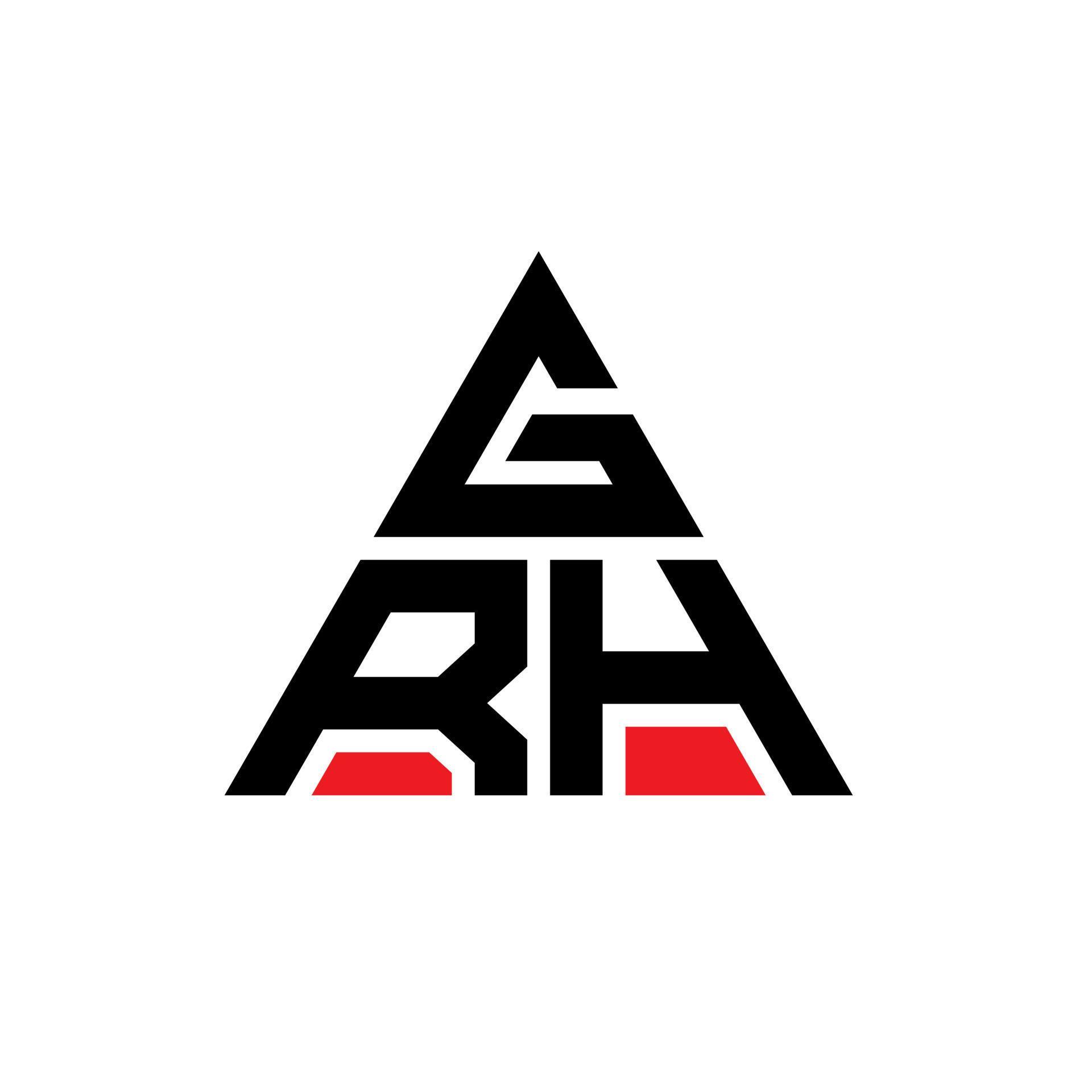 diseño de logotipo de letra de triángulo grh con forma de triángulo. monograma de diseño de ...