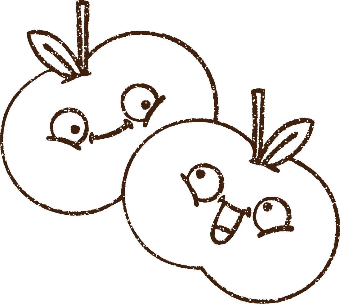 Apples Charcoal Drawing 9621361 Vector Art at Vecteezy