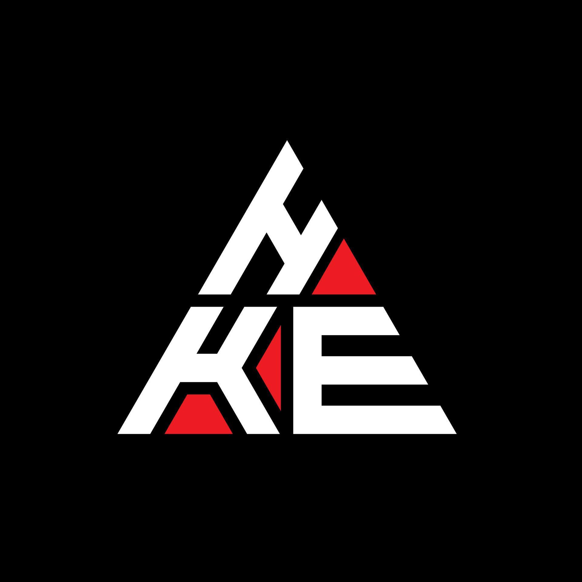 diseño de logotipo de letra triangular hke con forma de triángulo. monograma de diseño de ...