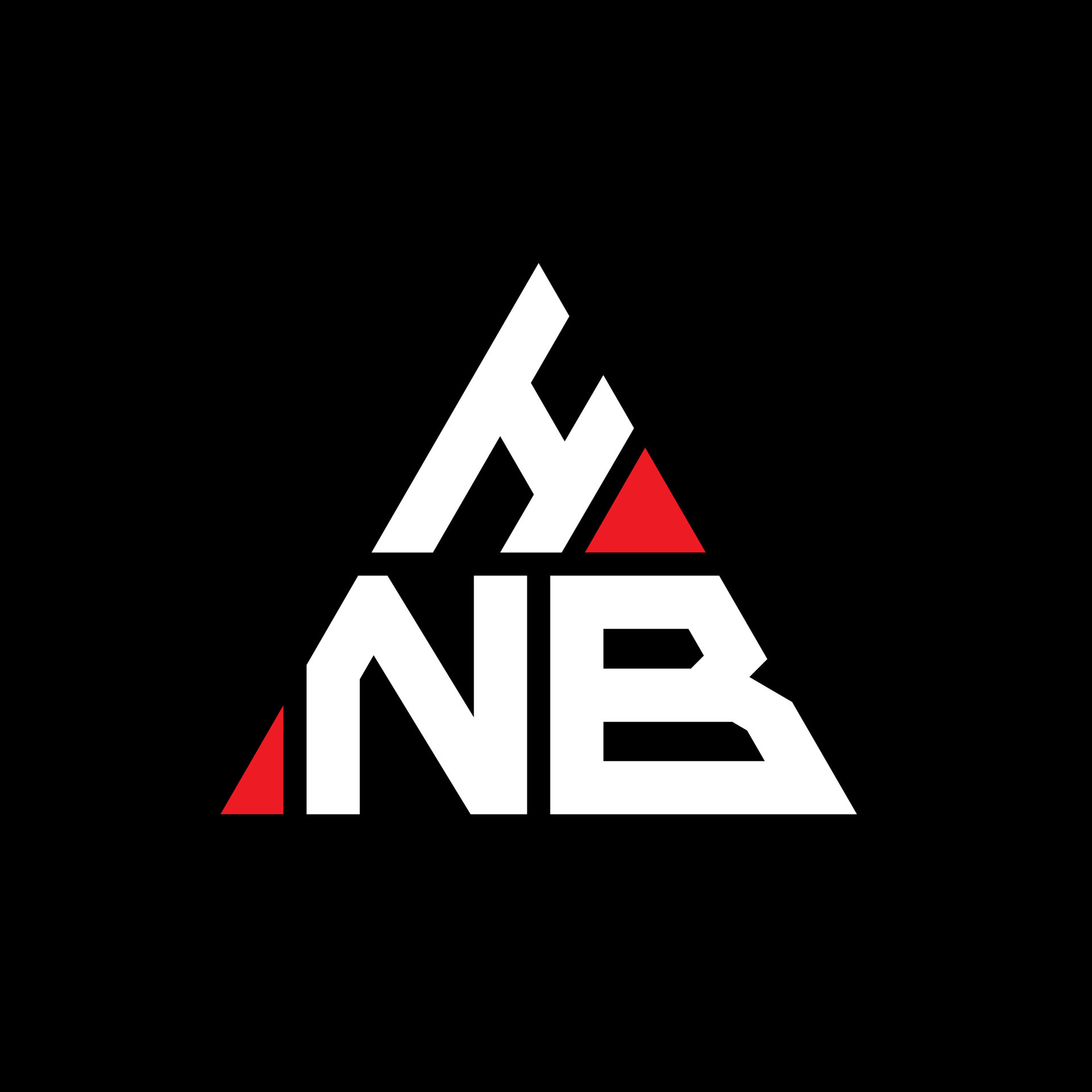 diseño de logotipo de letra triangular hnb con forma de triángulo. monograma de diseño del ...