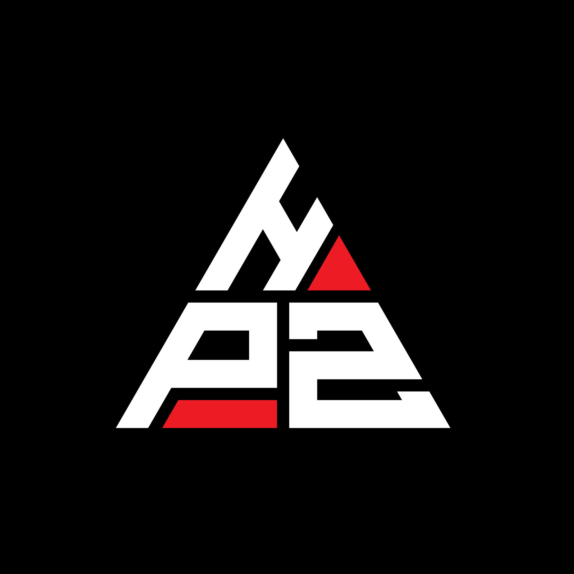 diseño de logotipo de letra triangular hpz con forma de triángulo. monograma de diseño del ...