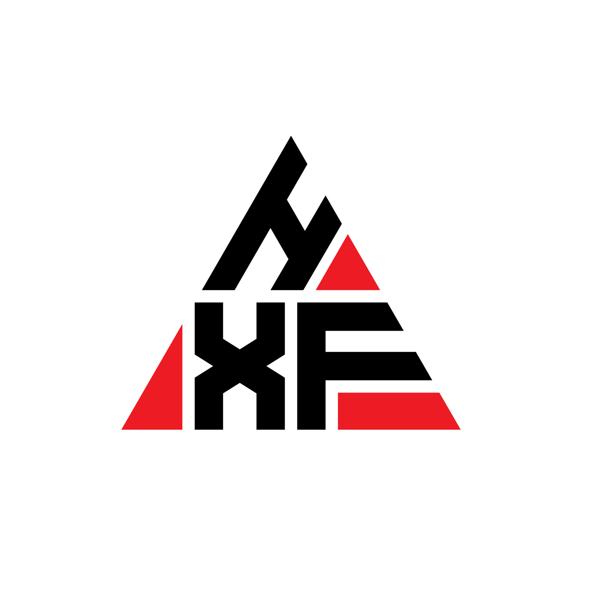diseño de logotipo de letra triangular hxf con forma de triángulo. monograma de diseño de ...