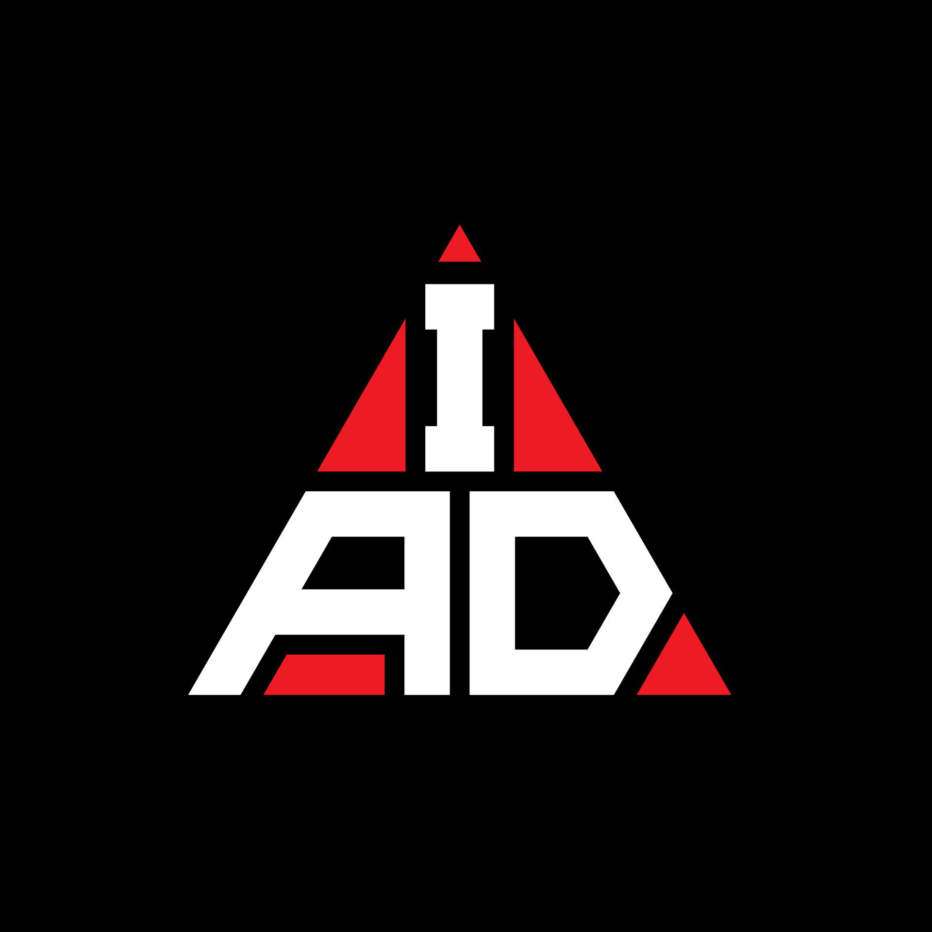 diseño de logotipo de letra triangular iad con forma de triángulo. monograma de diseño del ...
