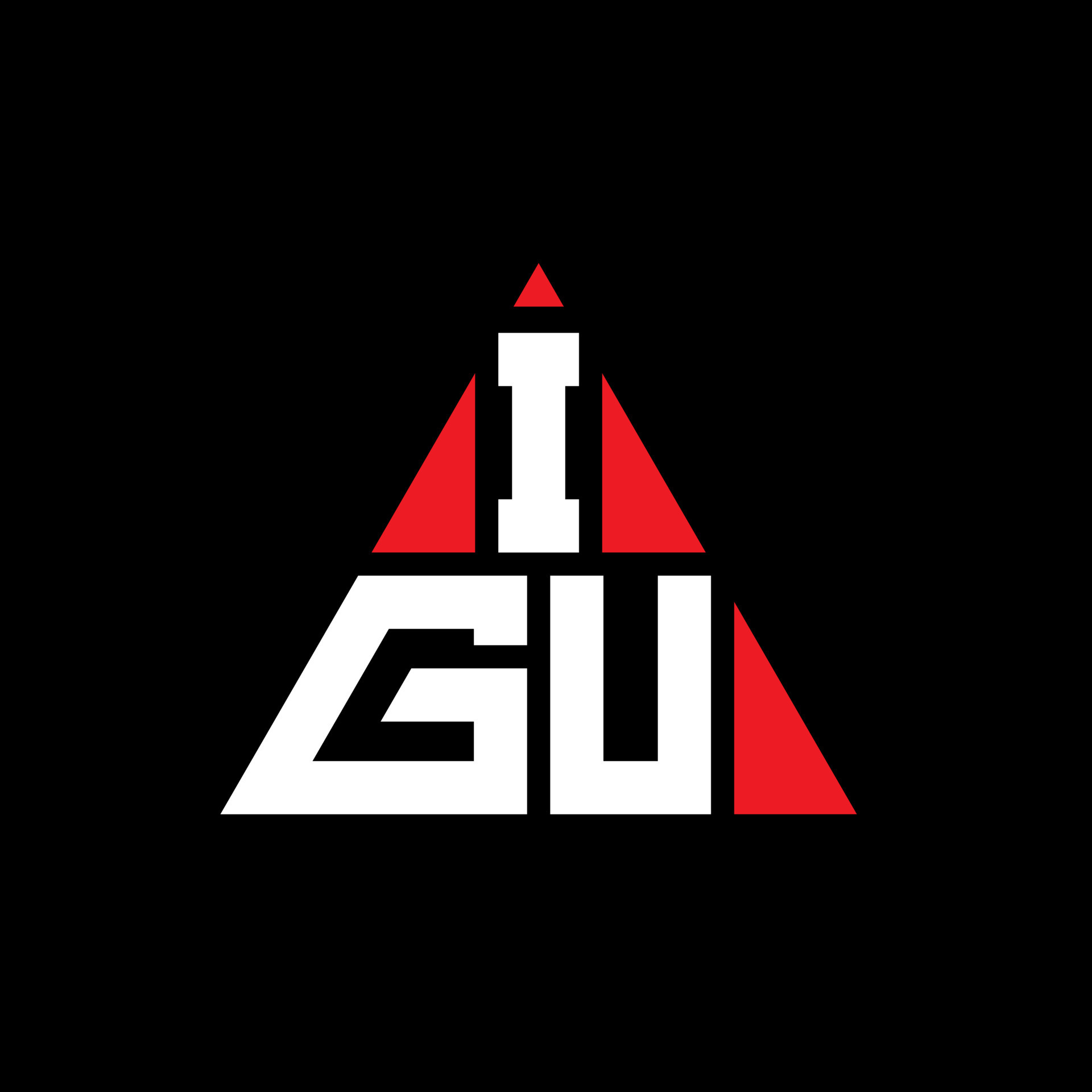 diseño de logotipo de letra triangular igu con forma de triángulo. monograma de diseño del ...