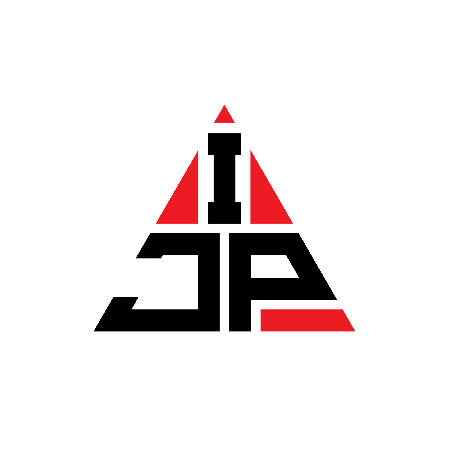 Diseño de logotipo de letra triangular ijp con forma de triángulo. monograma de diseño del ...