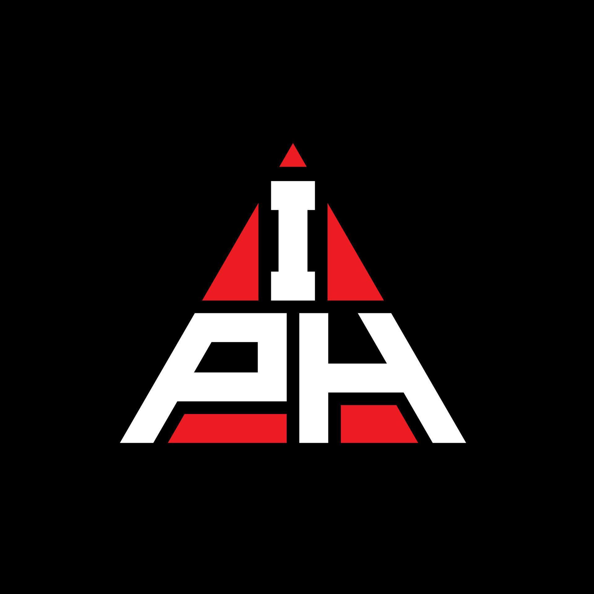 IPH triangle letter logo design with triangle shape. IPH triangle logo design monogram. IPH ...