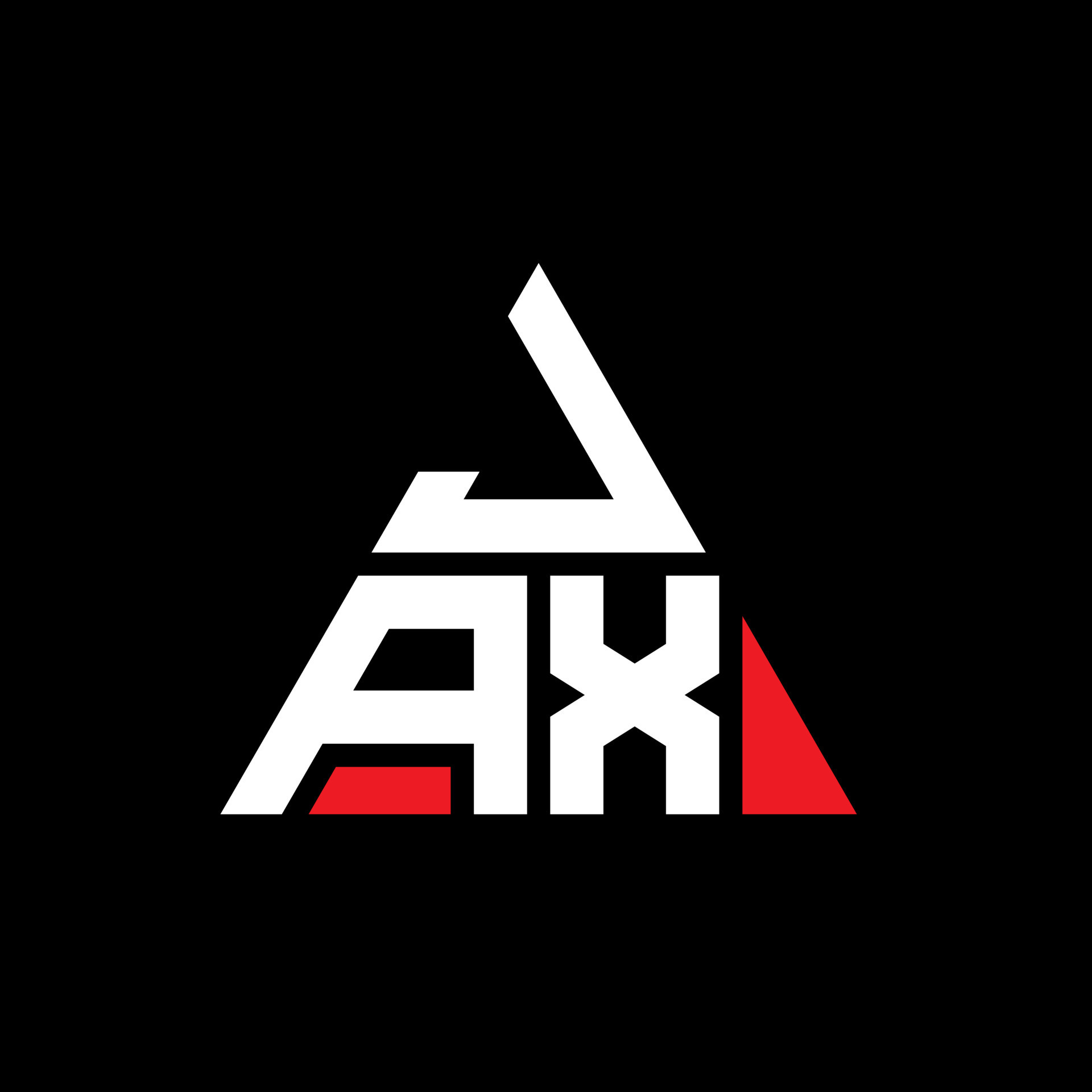 JAX triangle letter logo design with triangle shape. JAX triangle logo ...