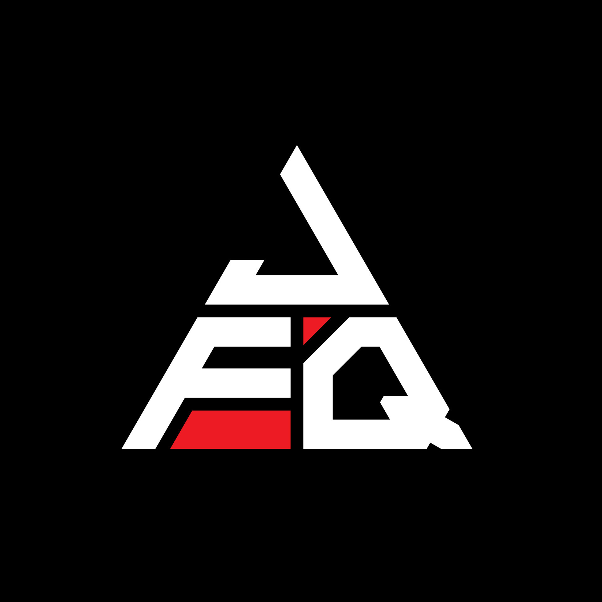 Diseño de logotipo de letra triangular jfq con forma de triángulo. monograma de diseño del ...