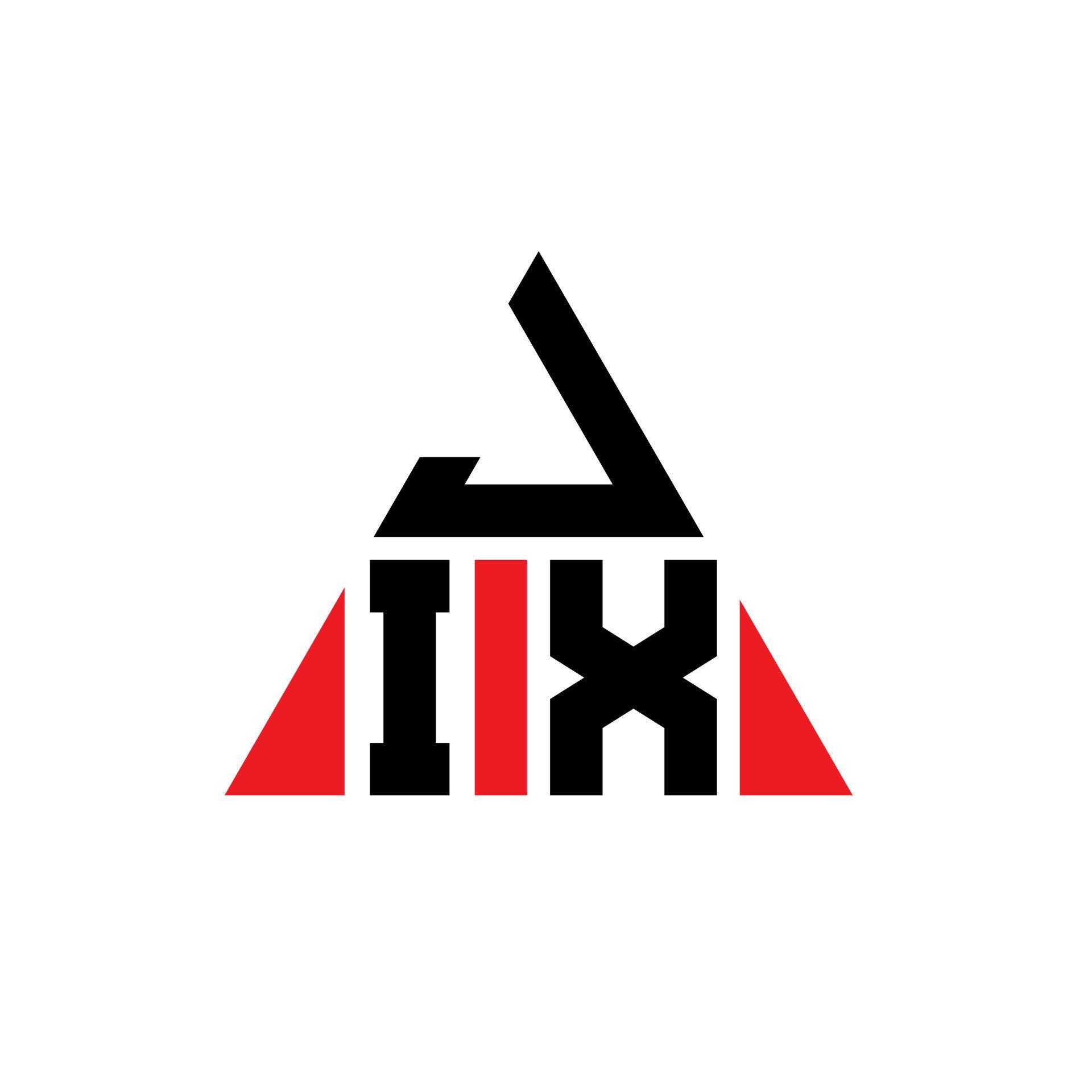 diseño de logotipo de letra de triángulo jix con forma de triángulo. monograma de diseño del ...