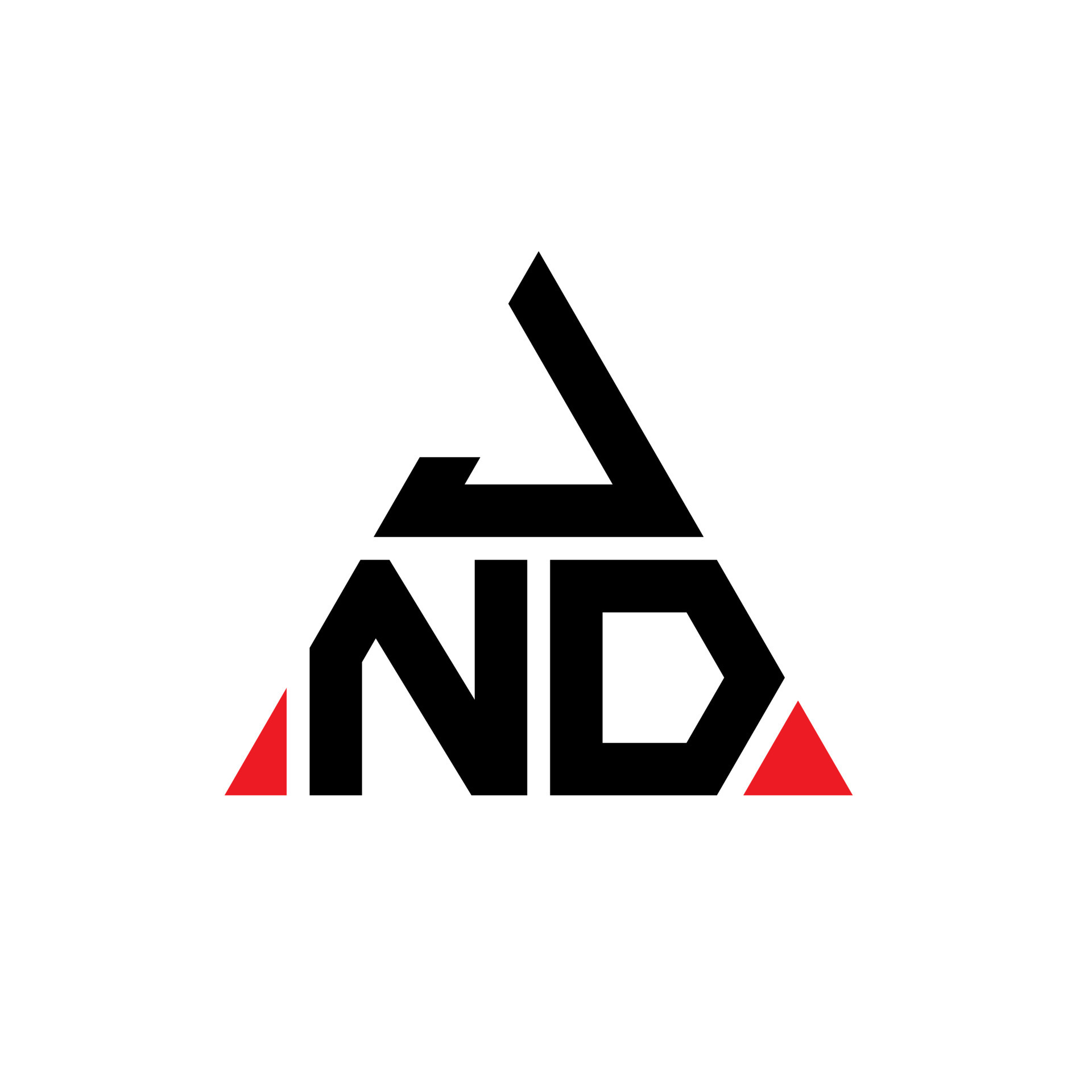 JND triangle letter logo design with triangle shape. JND triangle logo design monogram. JND ...