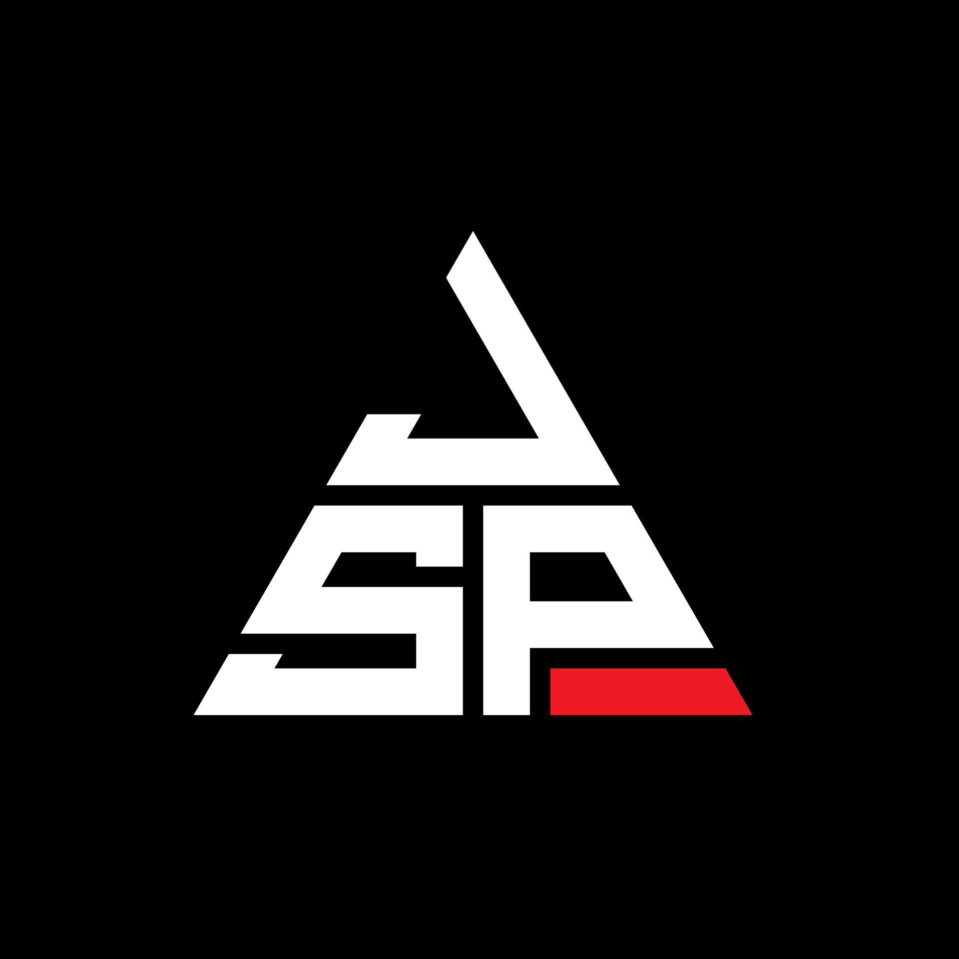 JSP triangle letter logo design with triangle shape. JSP triangle logo design monogram. JSP ...