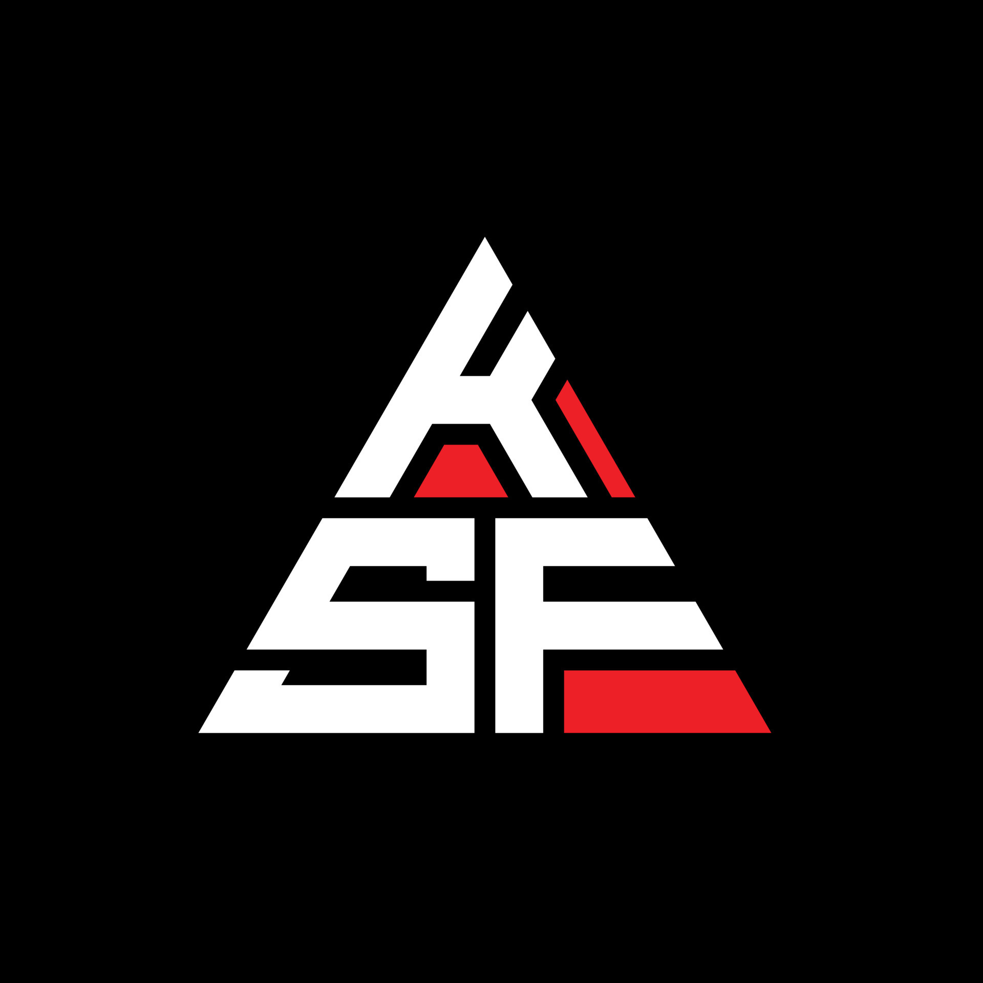 diseño de logotipo de letra triangular ksf con forma de triángulo. monograma de diseño del ...