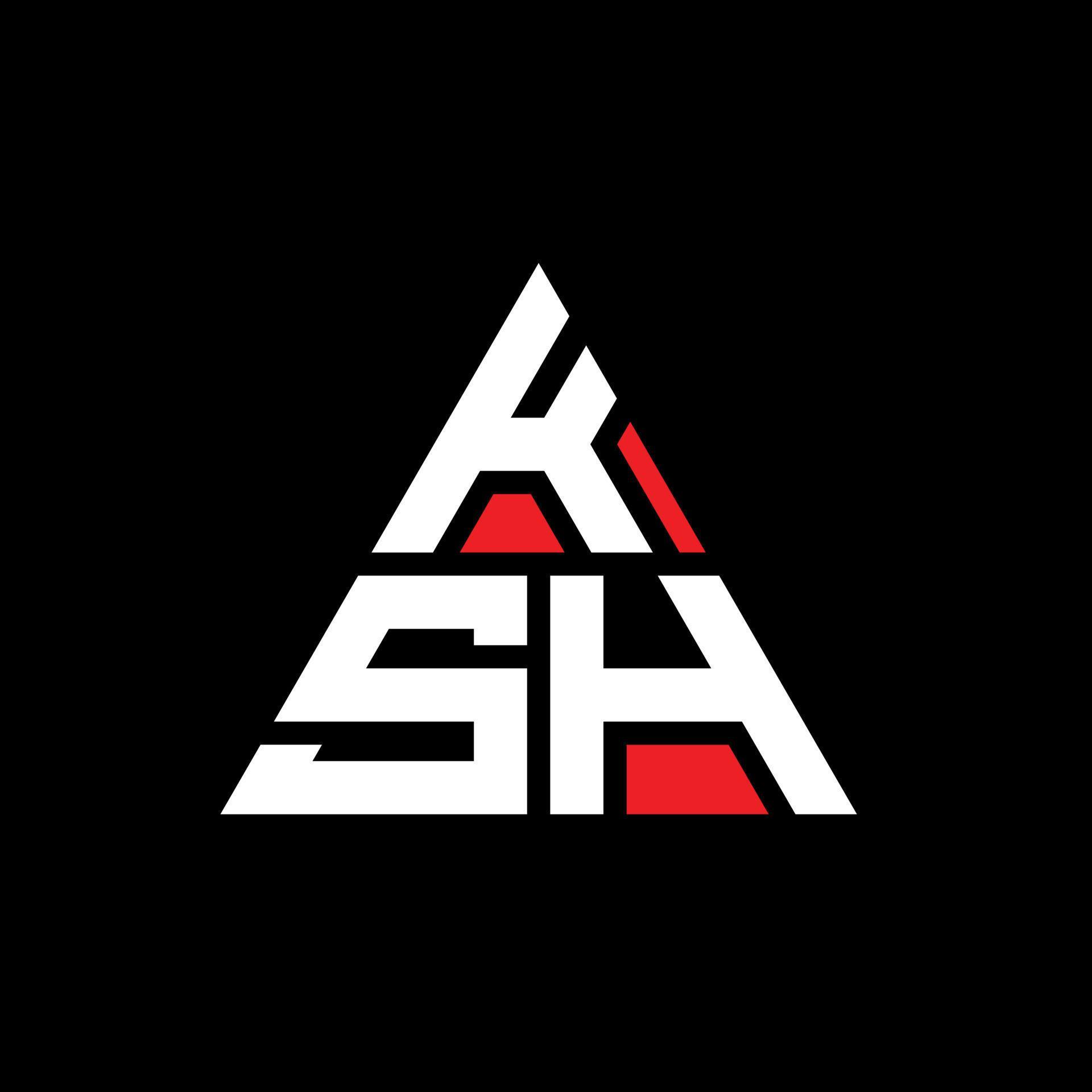KSH triangle letter logo design with triangle shape. KSH triangle logo ...