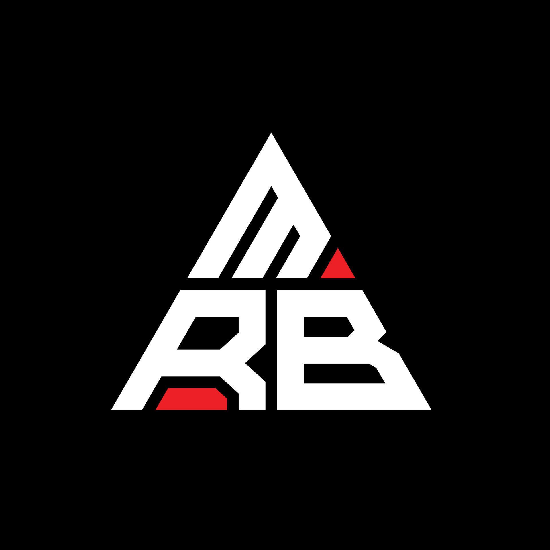 diseño de logotipo de letra de triángulo mrb con forma de triángulo. monograma de diseño del ...