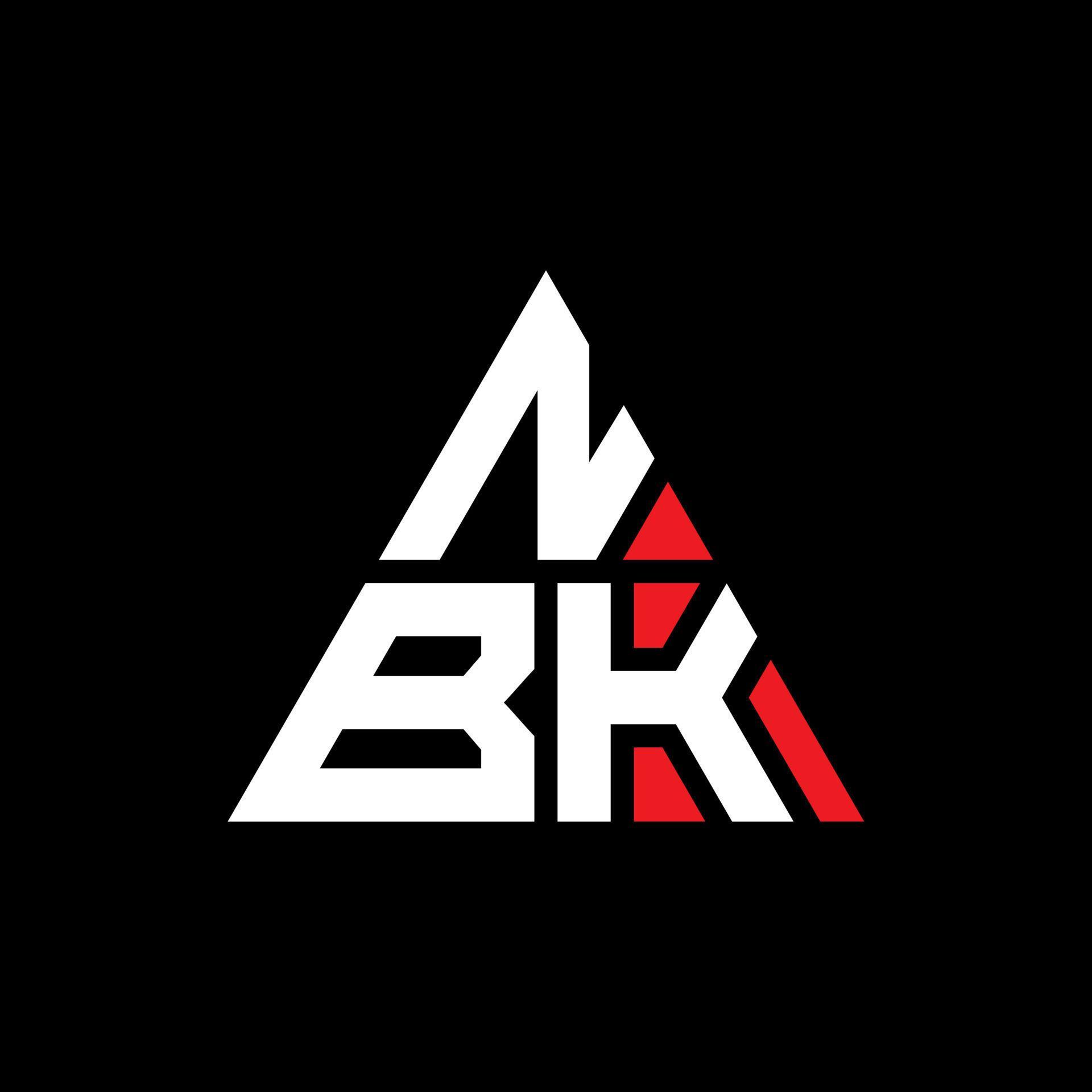 Diseño de logotipo de letra triangular nbk con forma de triángulo. monograma de diseño de ...