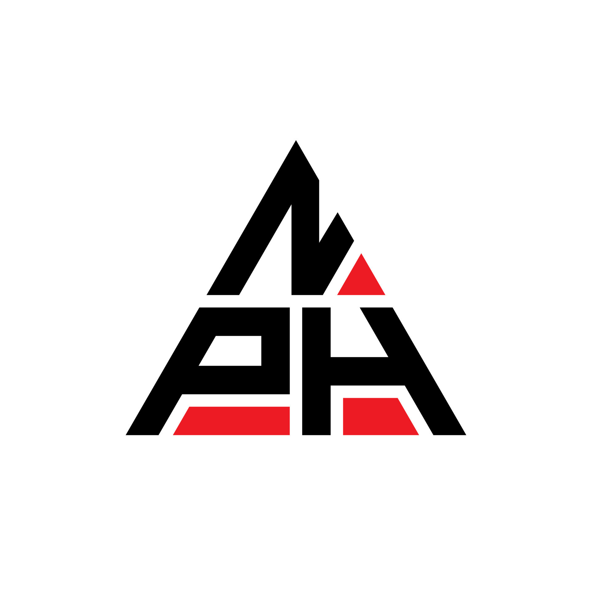 Diseño de logotipo de letra triangular nph con forma de triángulo. monograma de diseño de ...