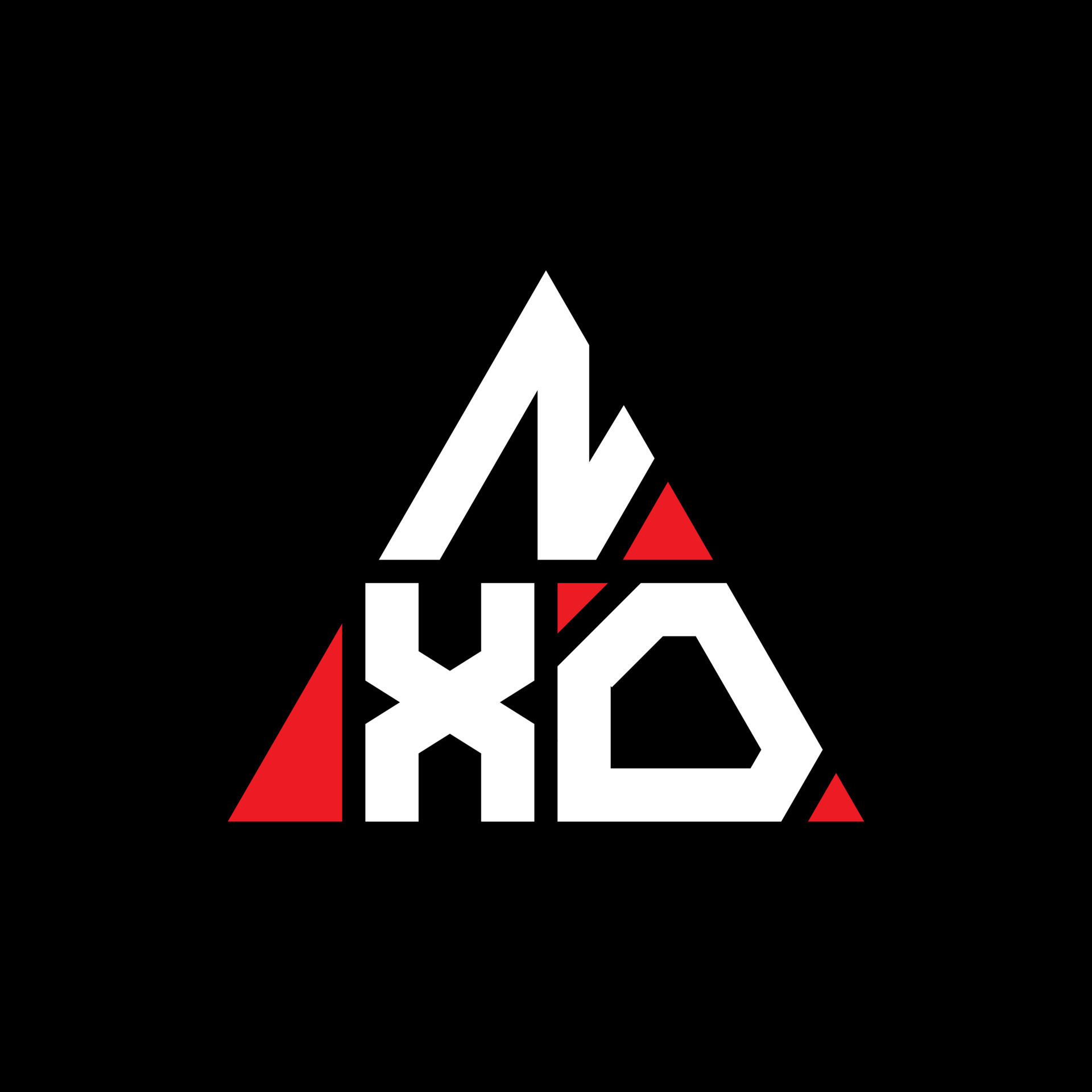 Diseño de logotipo de letra triangular nxo con forma de triángulo. monograma de diseño del ...