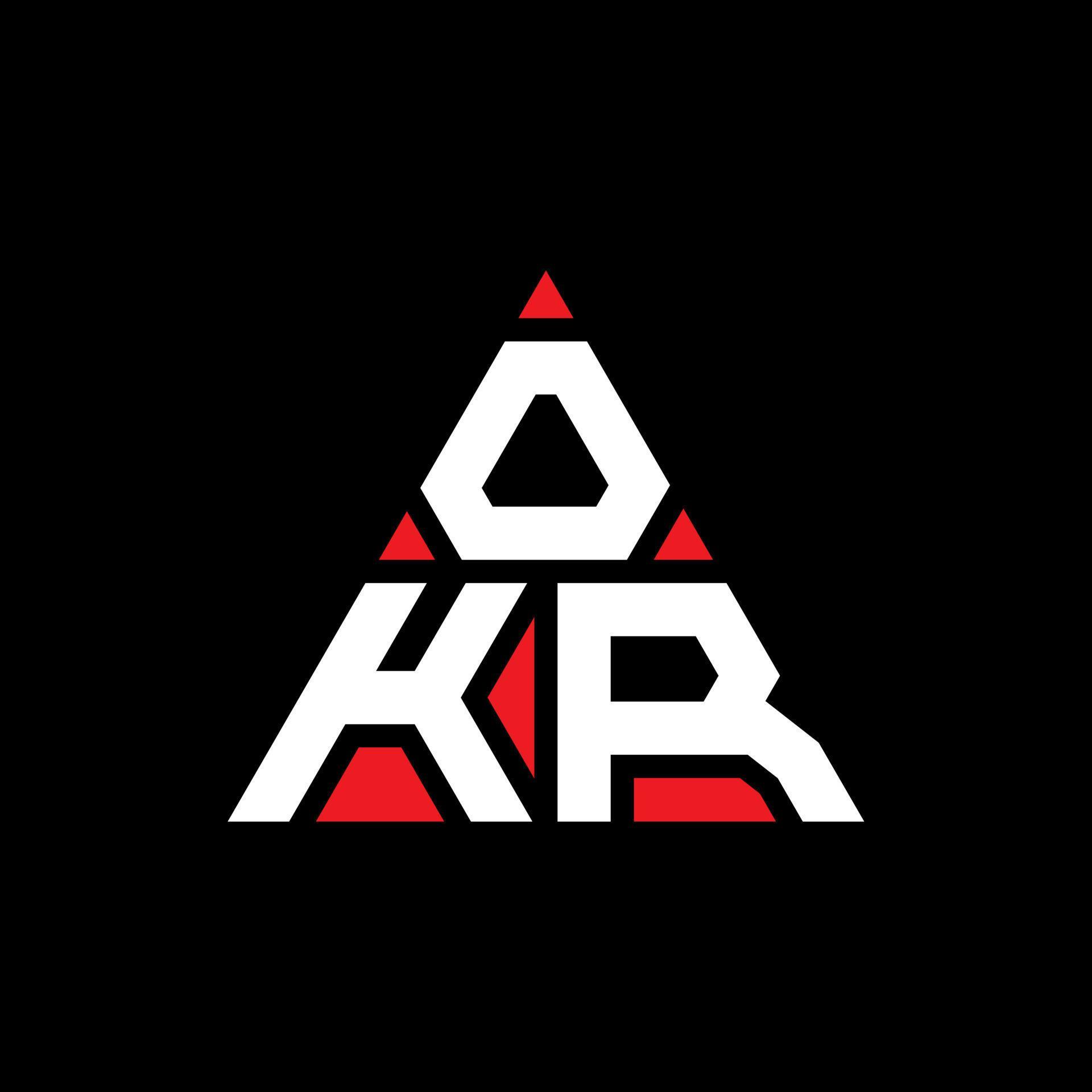OKR triangle letter logo design with triangle shape. OKR triangle logo design monogram. OKR ...