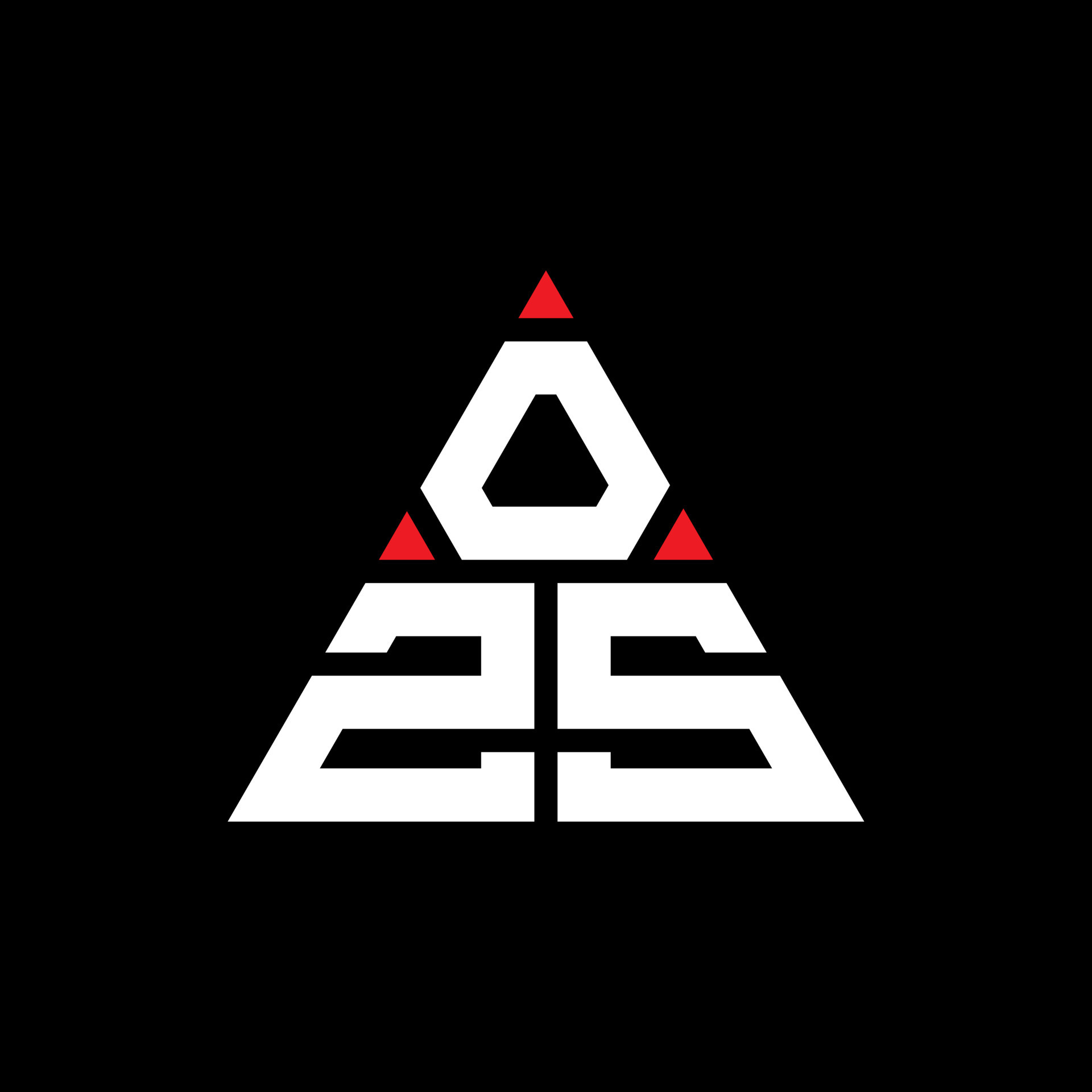 OZS triangle letter logo design with triangle shape. OZS triangle logo ...