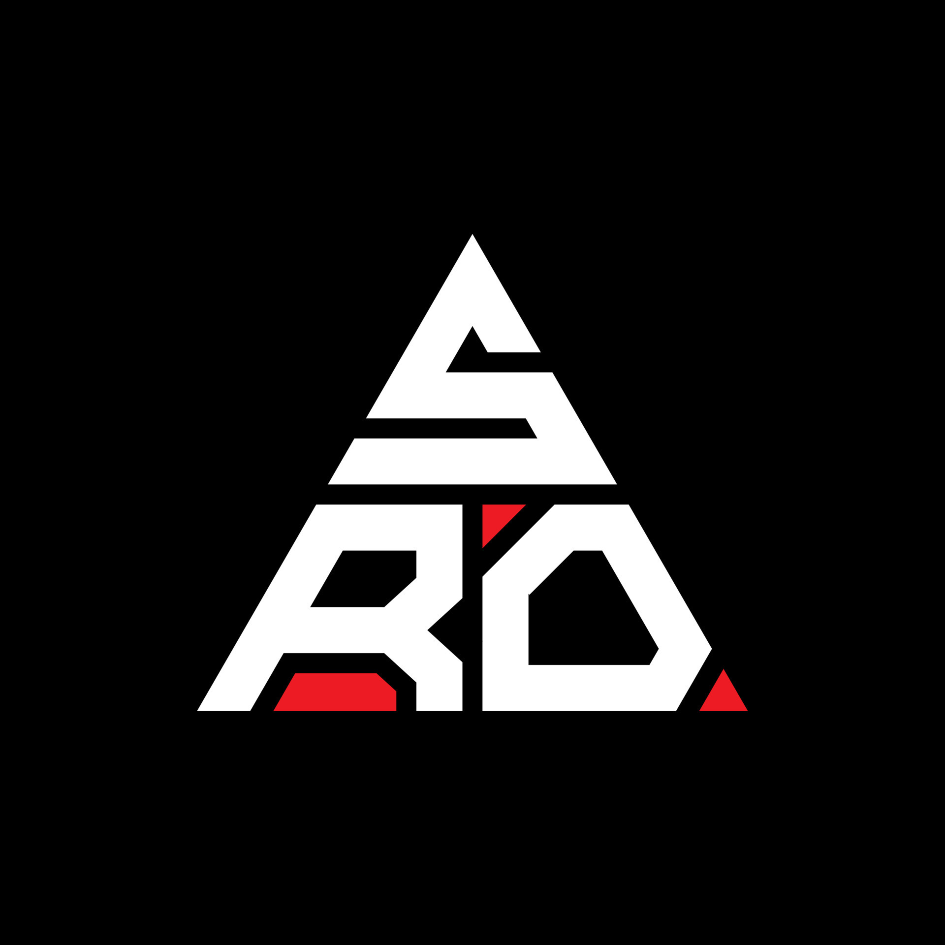 sro diseño de logotipo de letra triangular con forma de triángulo. monograma de diseño de ...