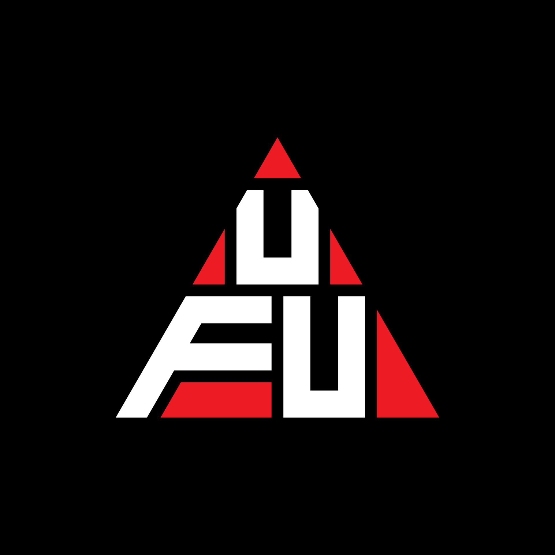 diseño de logotipo de letra triangular ufu con forma de triángulo. monograma de diseño del ...