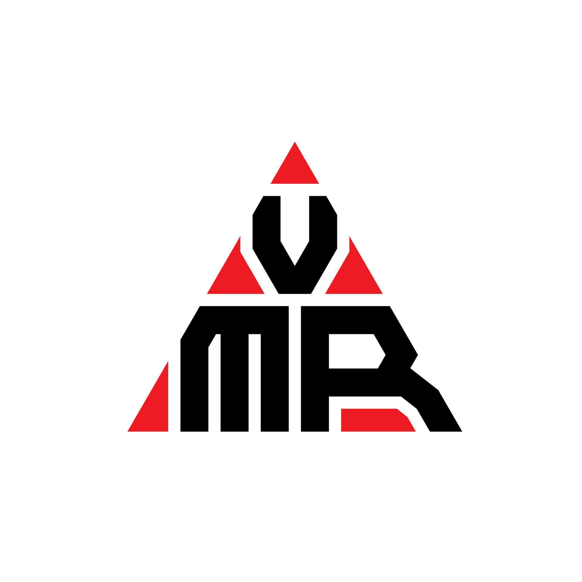 VMR triangle letter logo design with triangle shape. VMR triangle logo ...