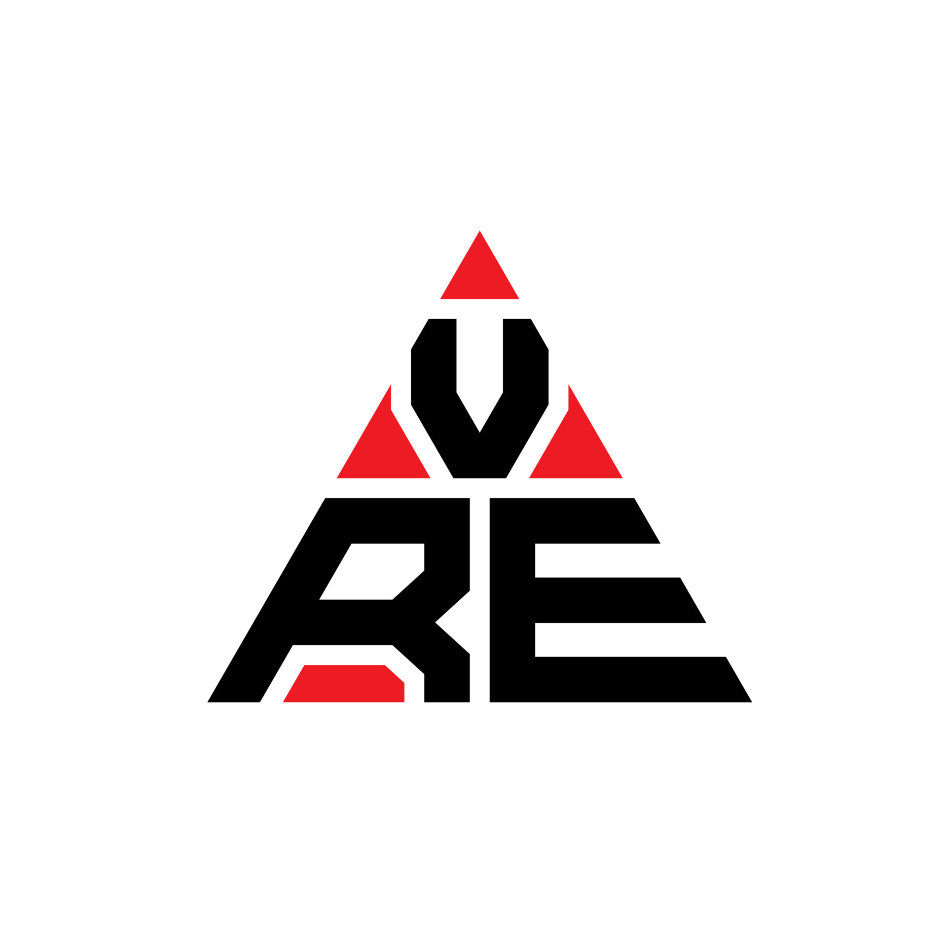 vre diseño de logotipo de letra triangular con forma de triángulo. monograma de diseño de ...