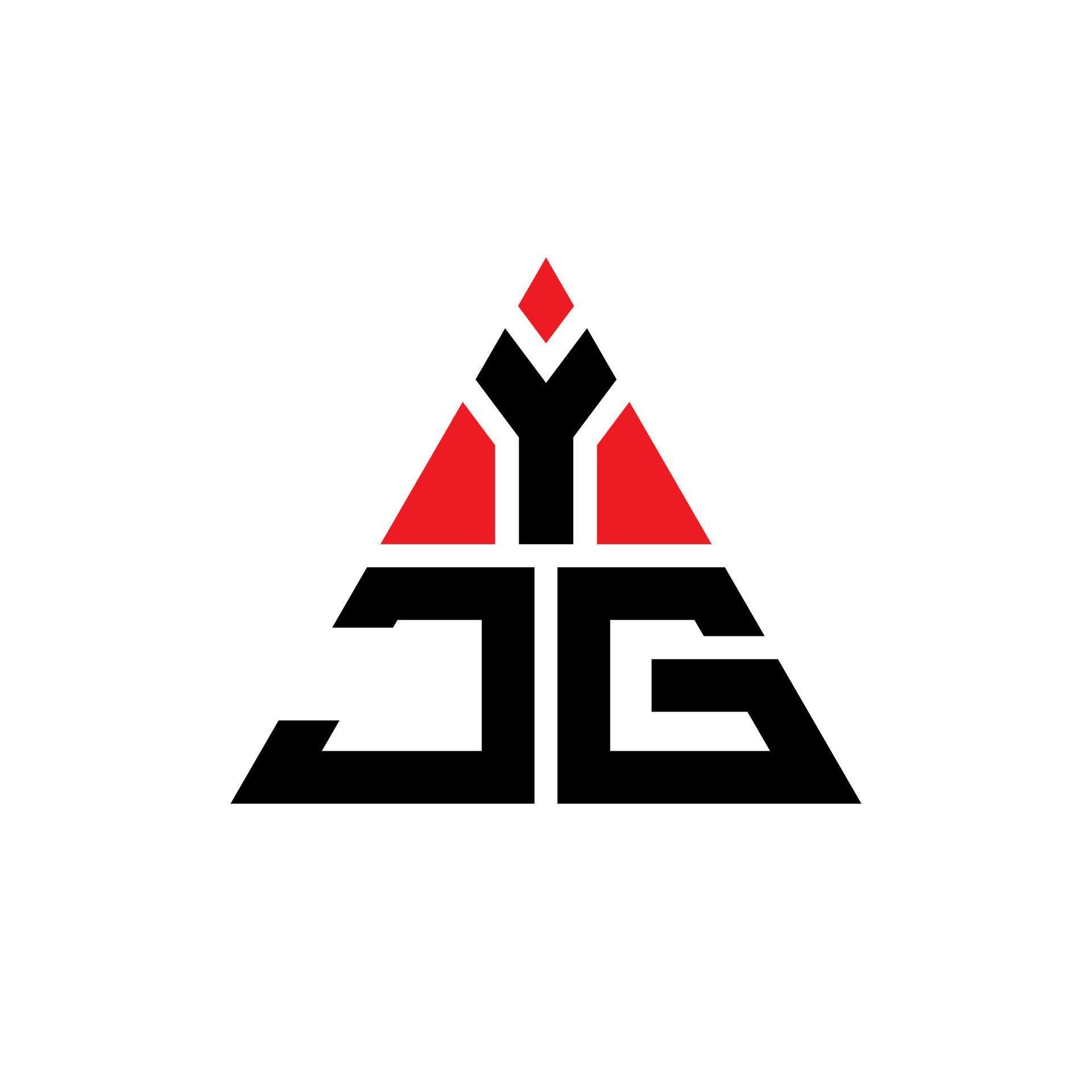 Diseño de logotipo de letra triangular yjg con forma de triángulo. monograma de diseño del ...