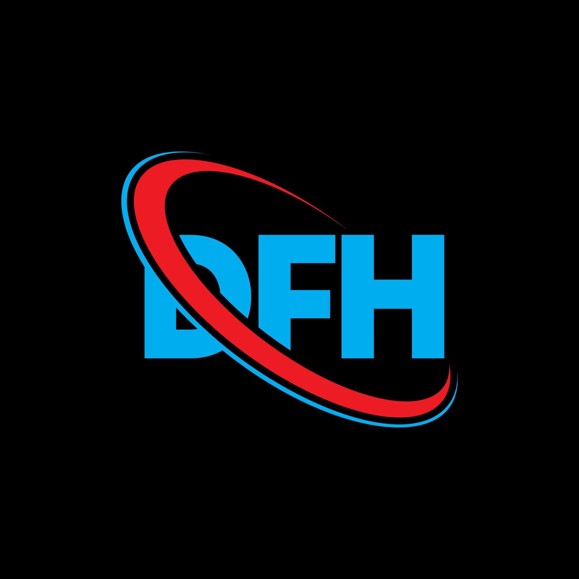 DFH logo. DFH letter. DFH letter logo design. Initials DFH logo linked with circle and uppercase ...