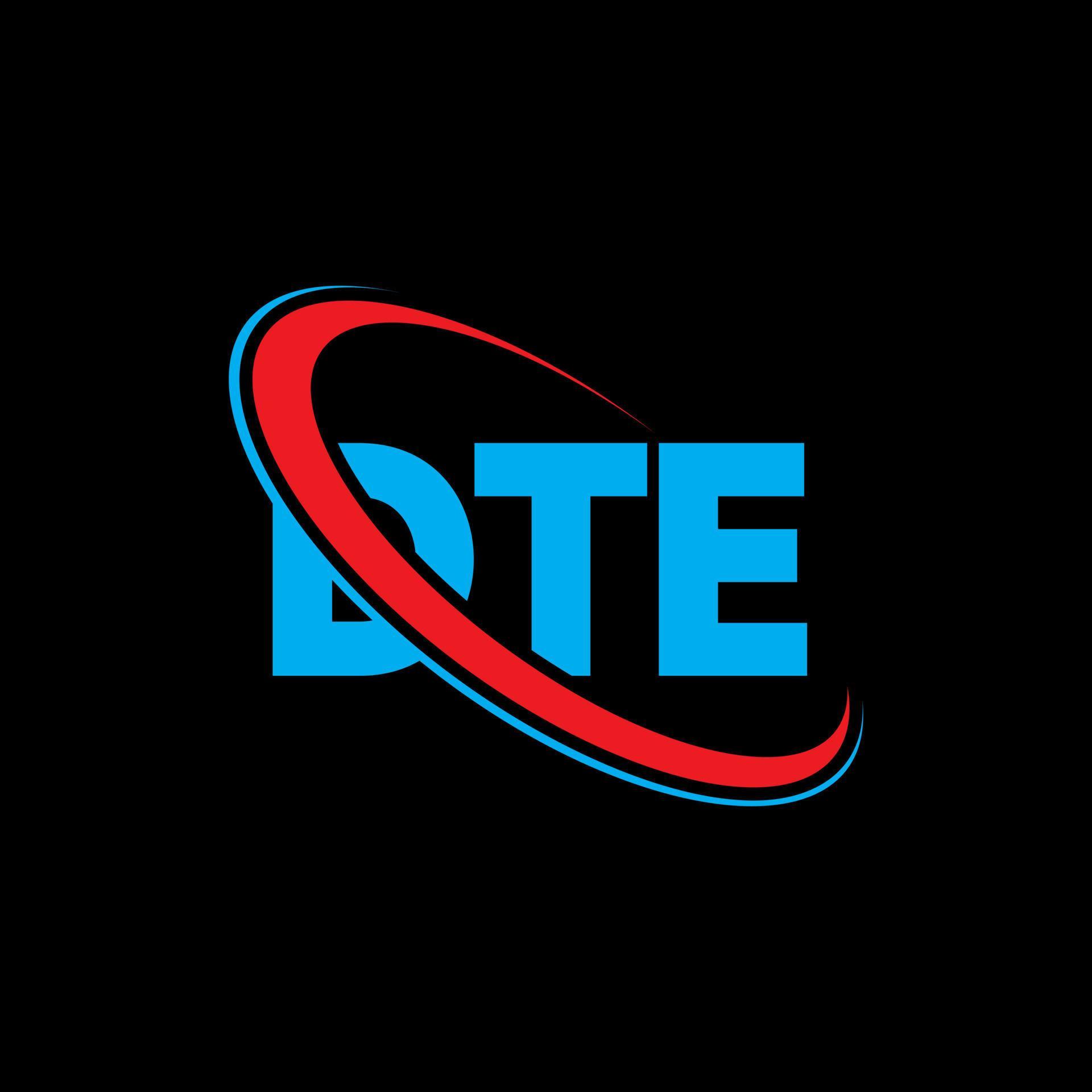 DTE logo. DTE letter. DTE letter logo design. Initials DTE logo linked with circle and uppercase ...