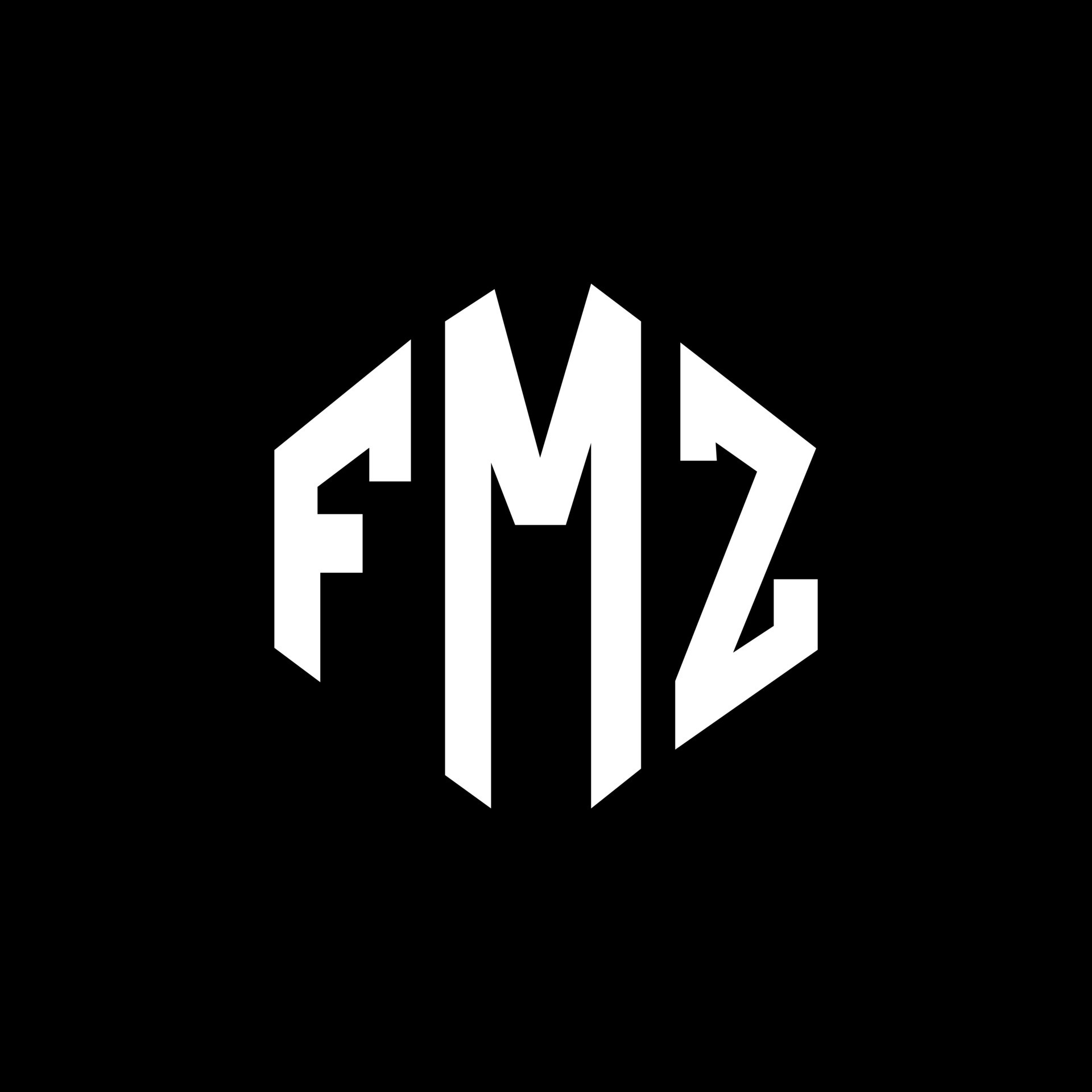FMZ letter logo design with polygon shape. FMZ polygon and cube shape logo design. FMZ hexagon ...