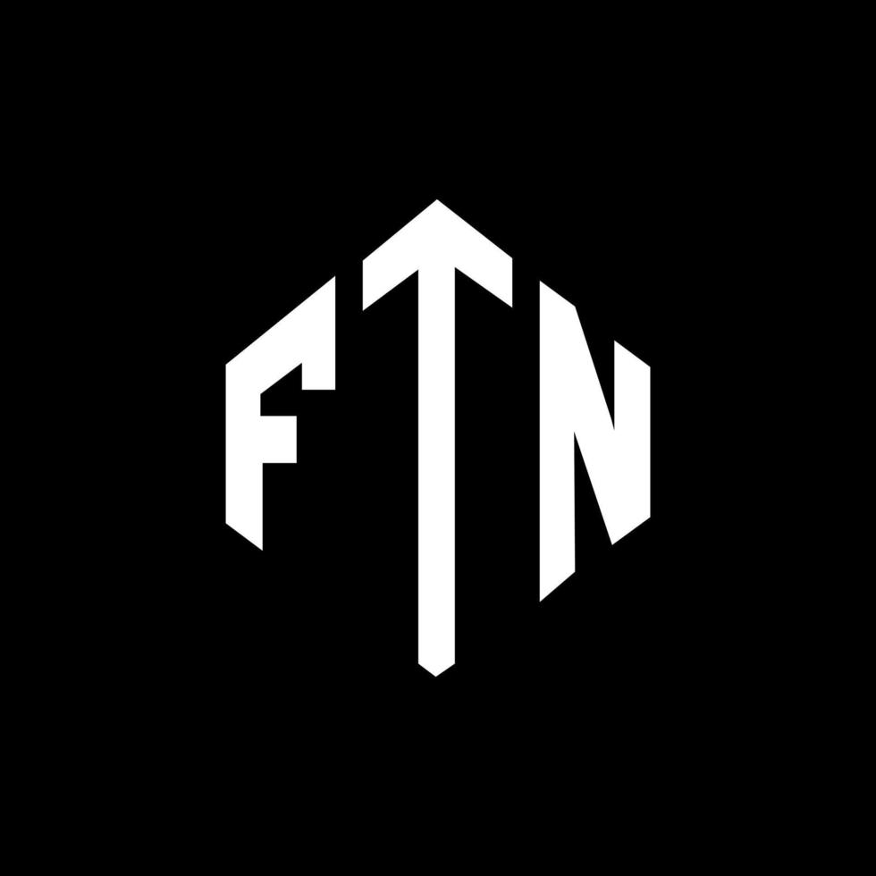 diseño de logotipo de letra ftn con forma de polígono. diseño de logotipo en forma de cubo y ...