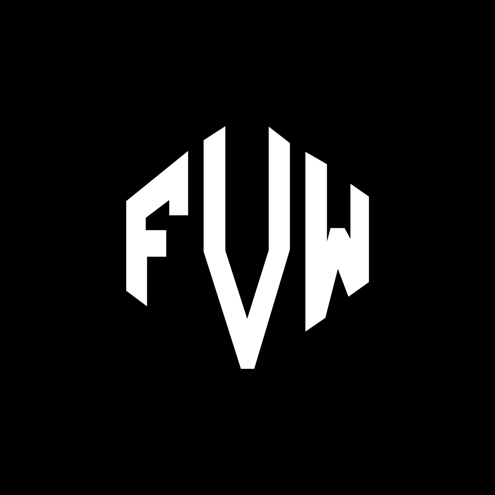 FVW letter logo design with polygon shape. FVW polygon and cube shape logo design. FVW hexagon ...