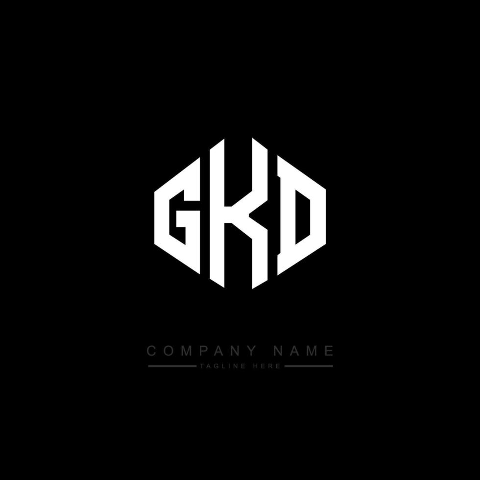 diseño de logotipo de letra gkd con forma de polígono. Diseño de logotipo en forma de cubo y ...