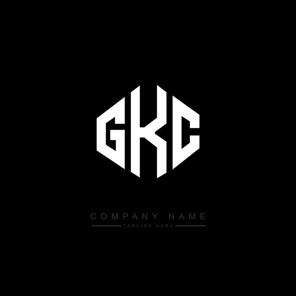 diseño de logotipo de letra gkc con forma de polígono. diseño de logotipo en forma de cubo y ...
