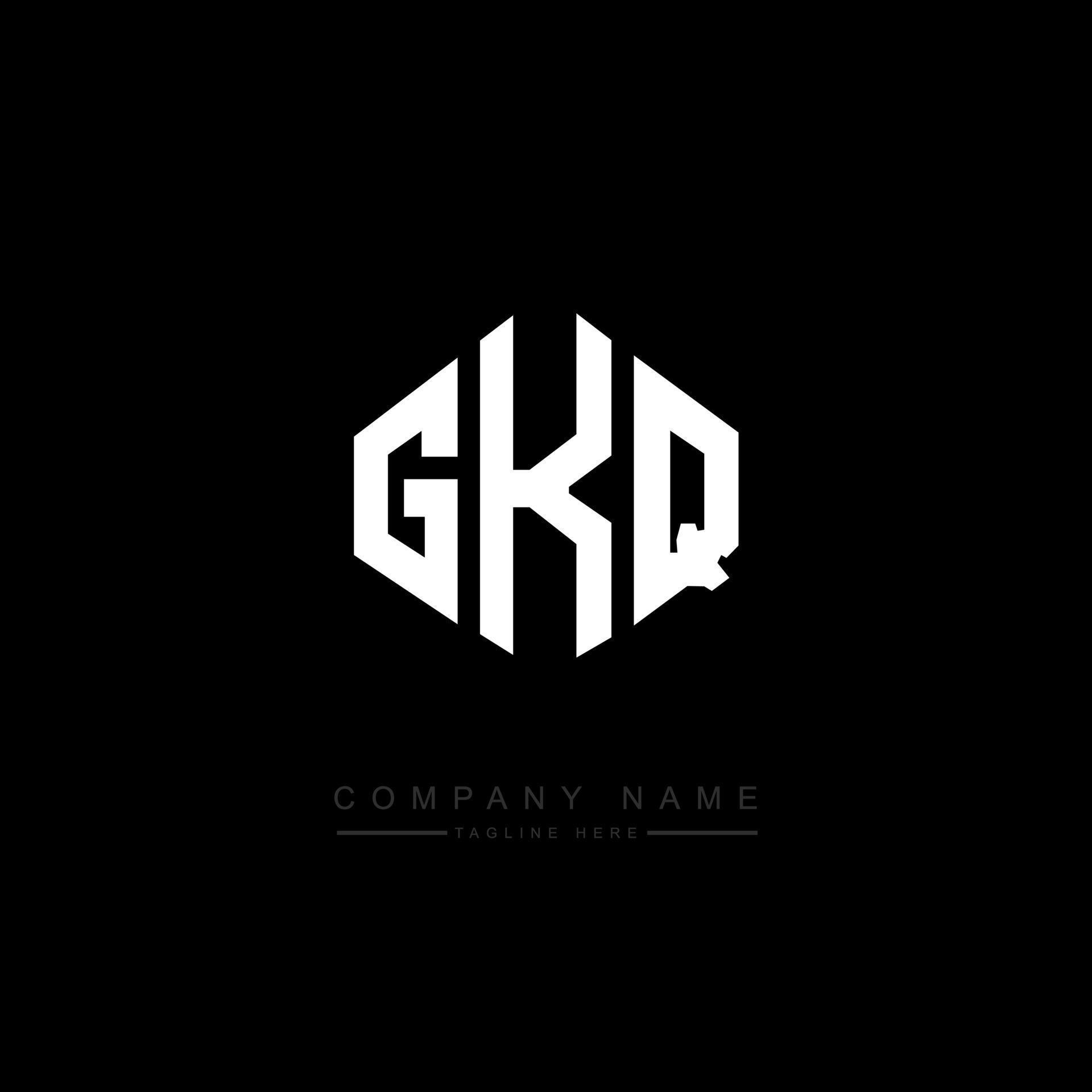 GKQ letter logo design with polygon shape. GKQ polygon and cube shape logo design. GKQ hexagon ...