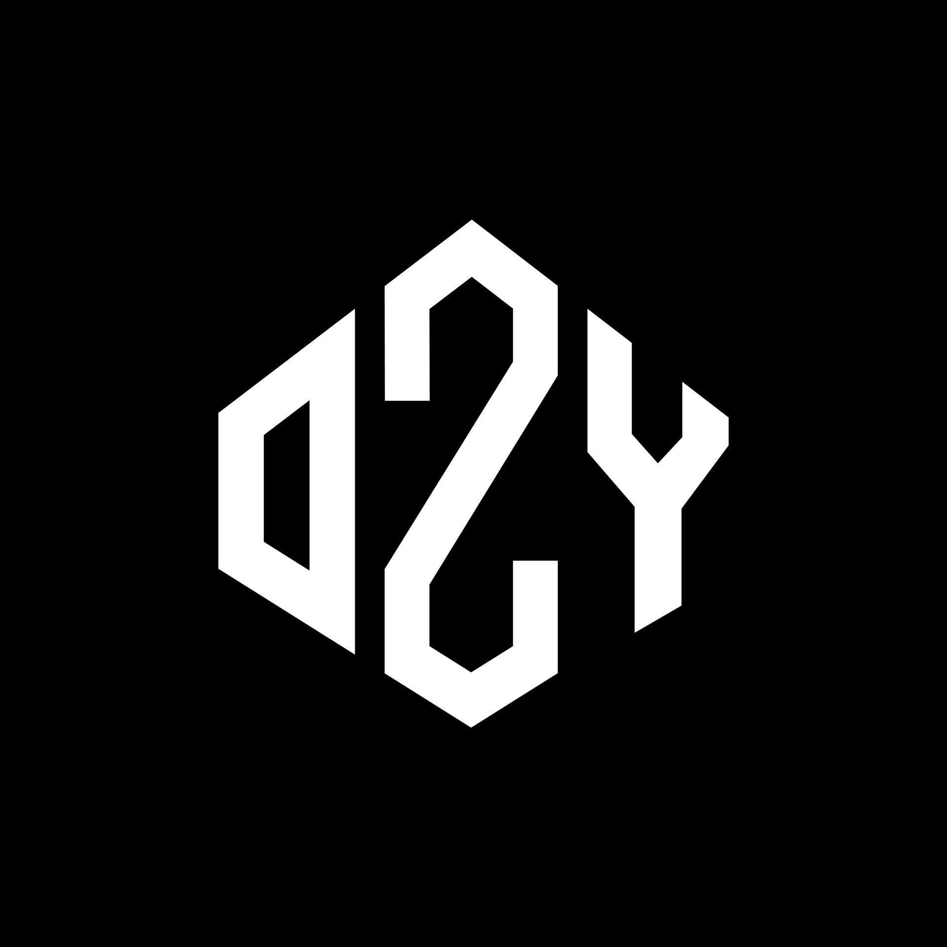 diseño de logotipo de letra ozy con forma de polígono. diseño de logotipo en forma de cubo y ...