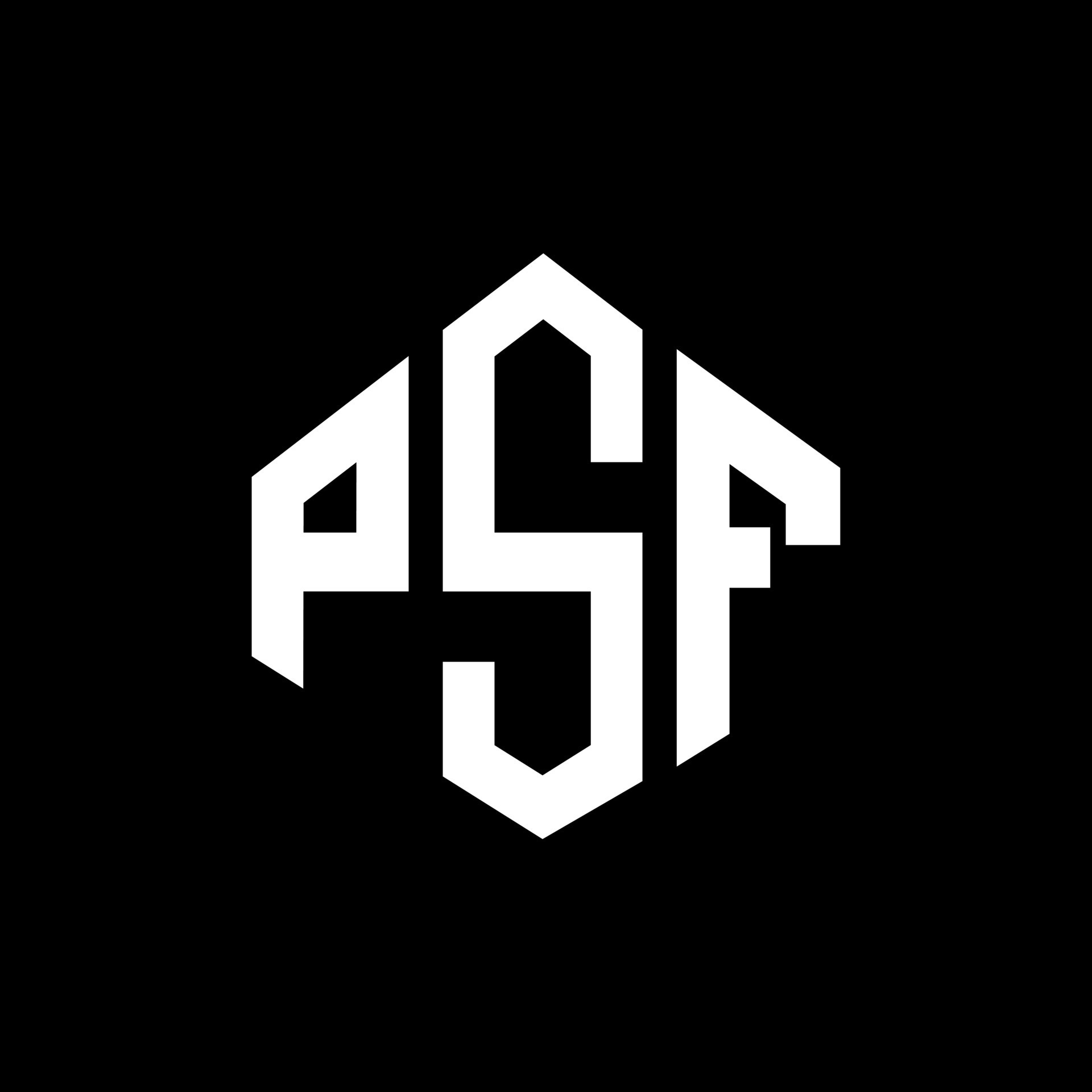 PSF letter logo design with polygon shape. PSF polygon and cube shape ...