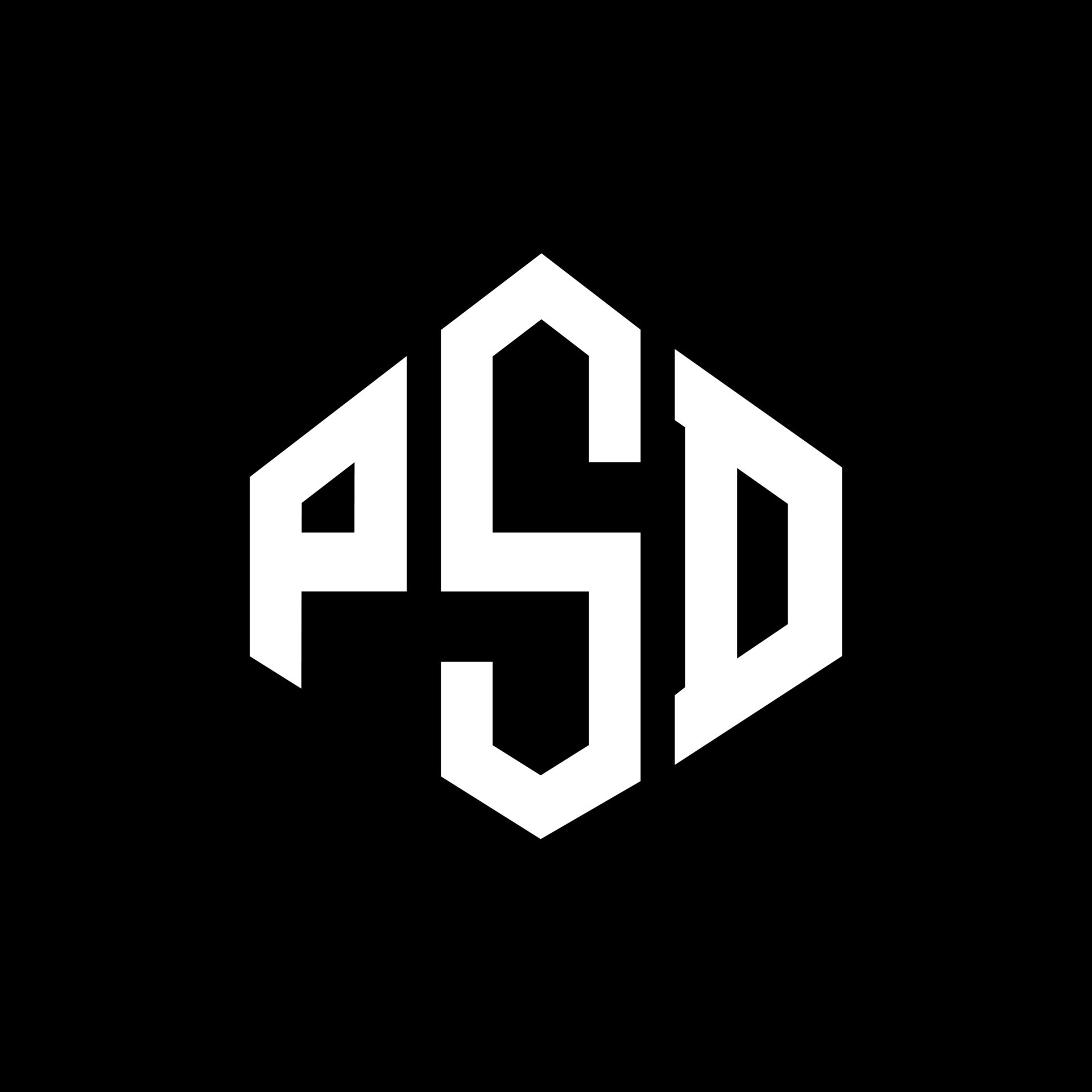 diseño de logotipo de letra psd con forma de polígono. psd diseño de ...