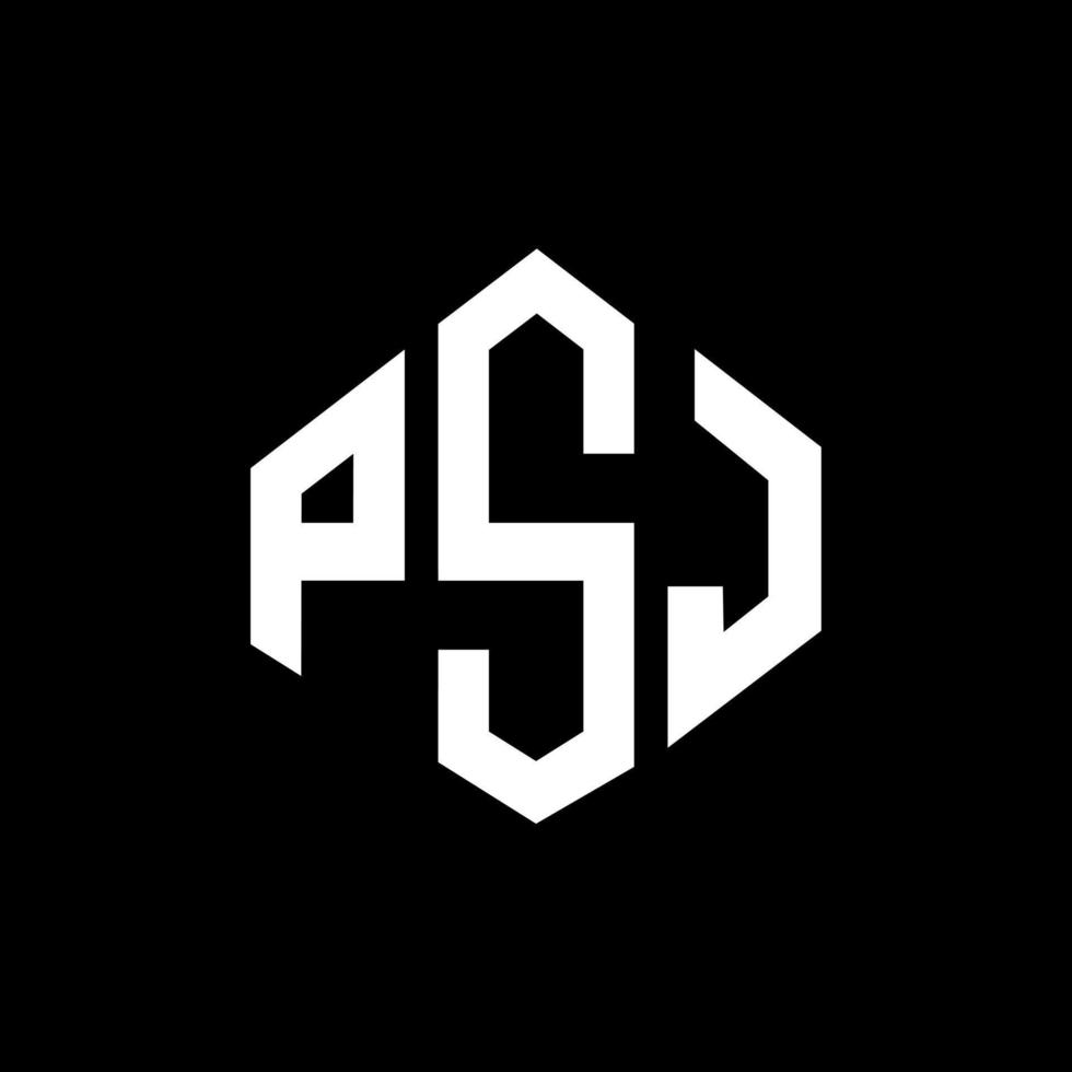 PSJ letter logo design with polygon shape. PSJ polygon and cube shape logo design. PSJ hexagon ...